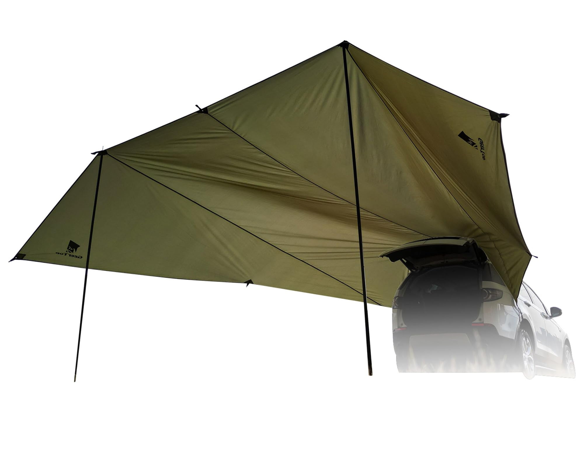 GEERTOP Large Car Awning Tarp for Camping Backpacking Tarp SUV Tailgate ...