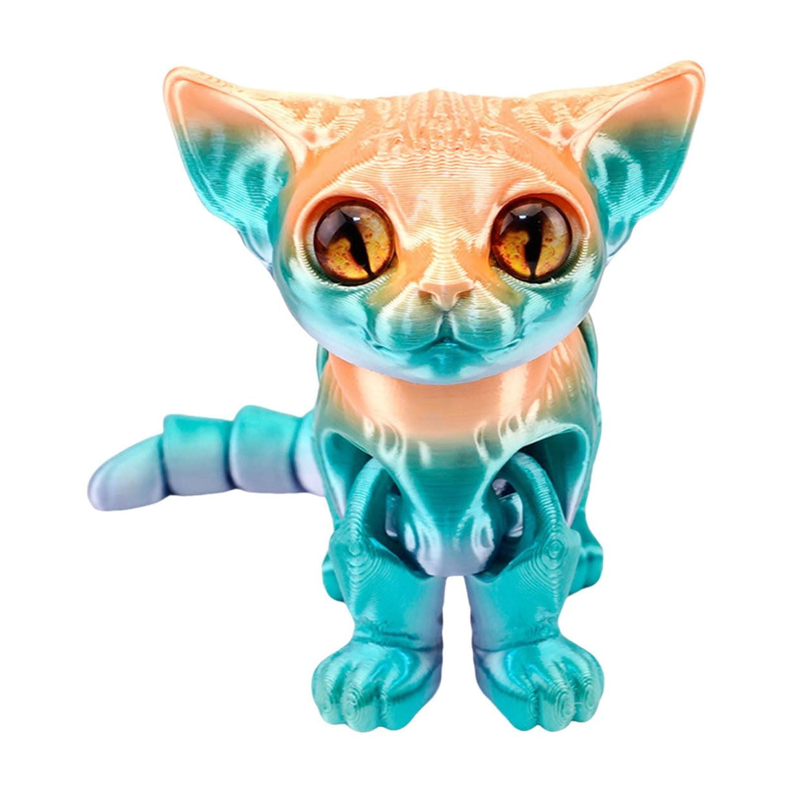 Clearance!3D Printed Cat Model Flexible Cat Animals Toy Statue Joint ...