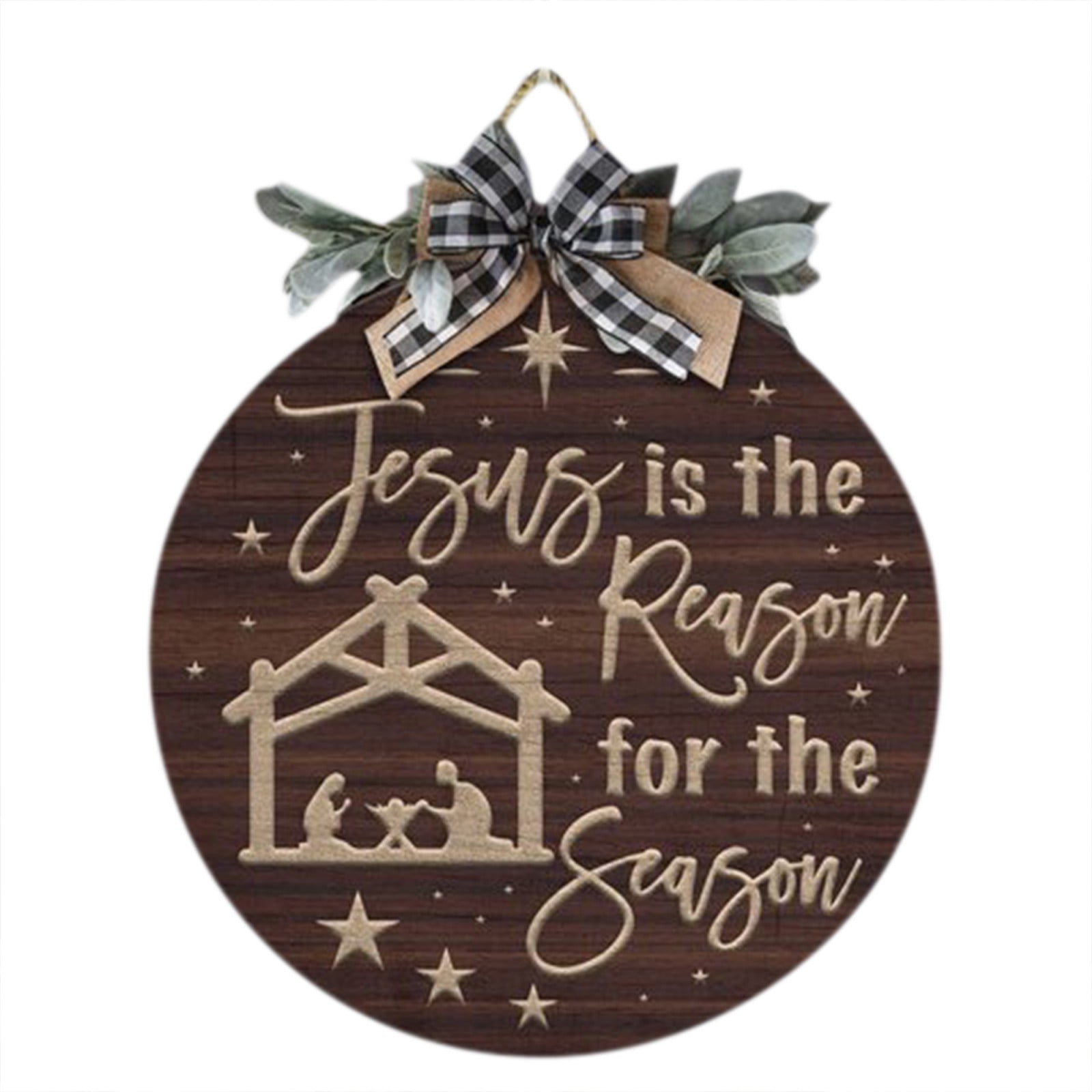 GEGNXA Christmas Sign- Is The Reasons, Rustic Round Wooden Seasonal ...