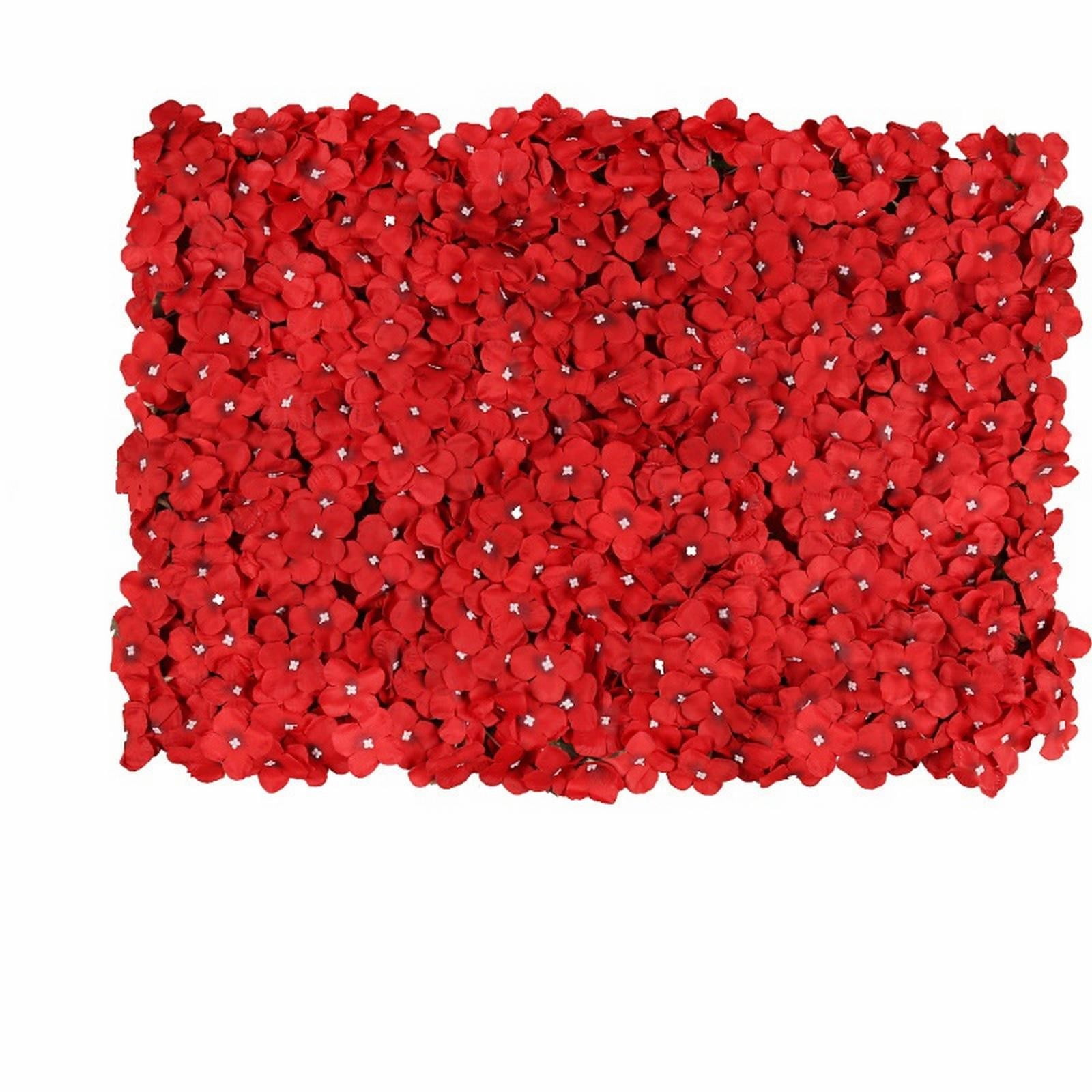 GEGNXA Colourful Hydrangea & Rose Artificial Flower Wall Panels 15 X ...