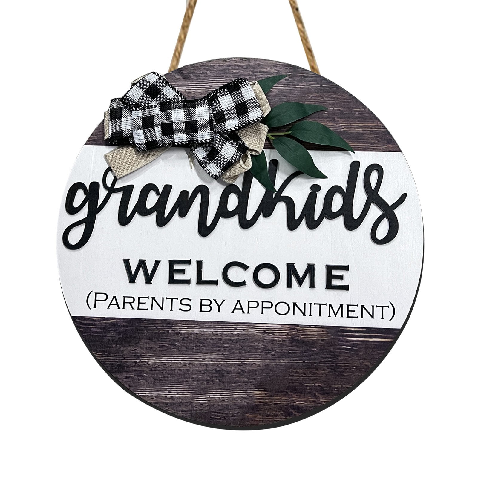 GEGNXA Grandkids Welcome Front Door Sign Front Door Decoration Round ...