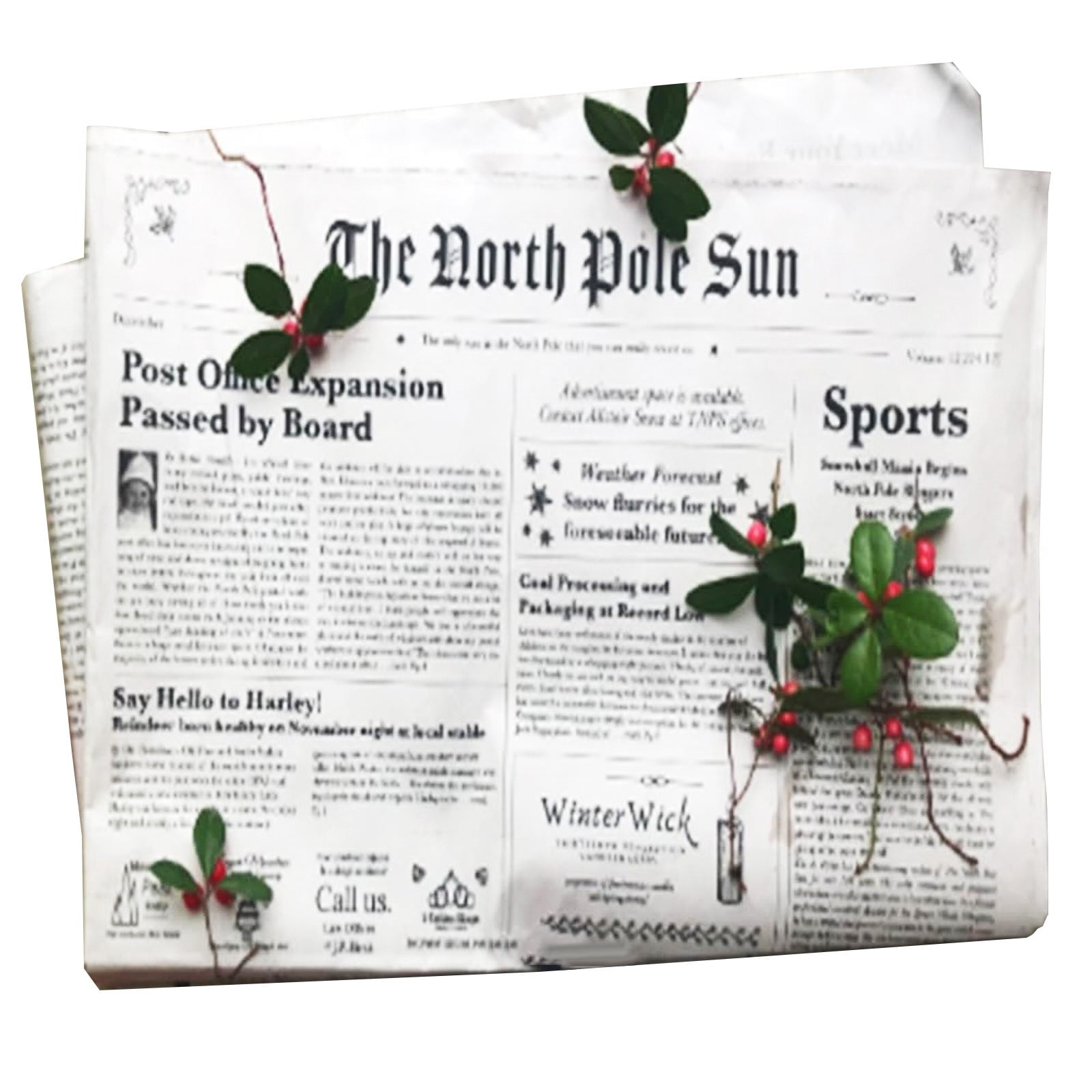 GEGNXA LABNRT North Pole Newspaper Christmas Wrapping Paper| Box ...