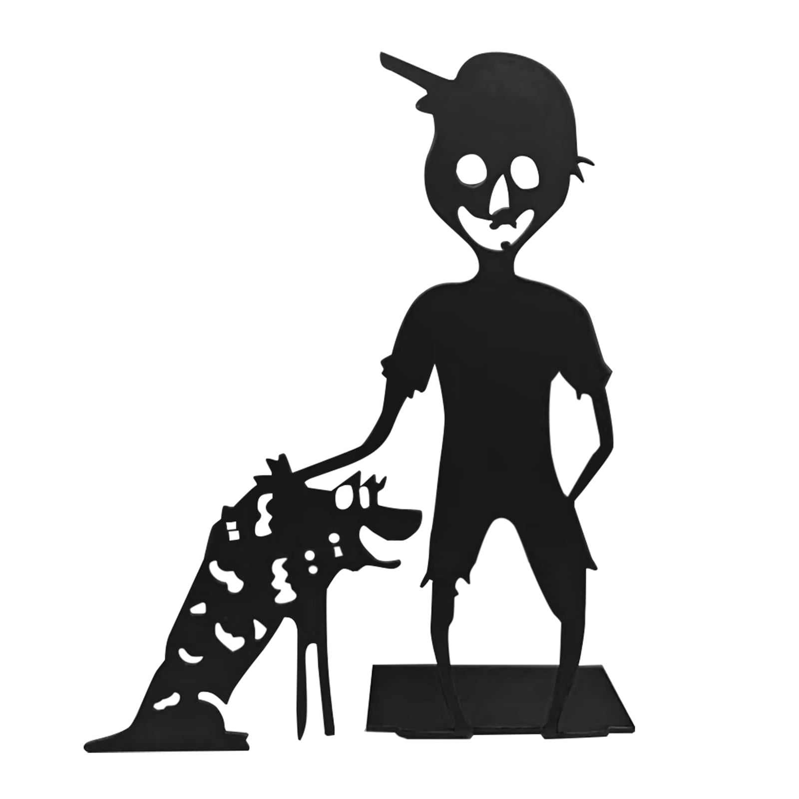 GEGNXA Little Devil Halloween Decorations Black Metal Yard Signs With ...