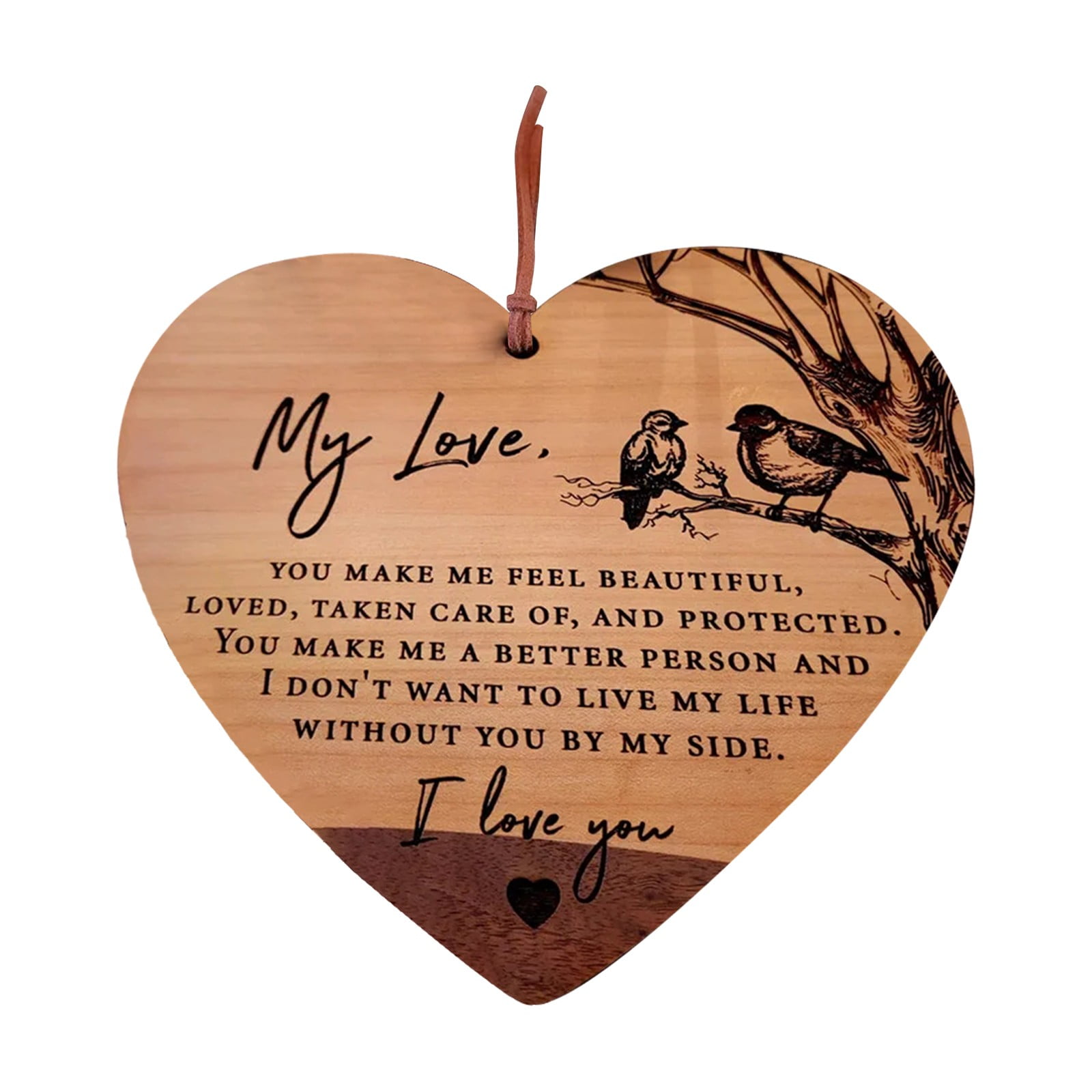 GEGNXA Love Messages For Him Heart Shaped Wooden Sign Valentine's Love ...