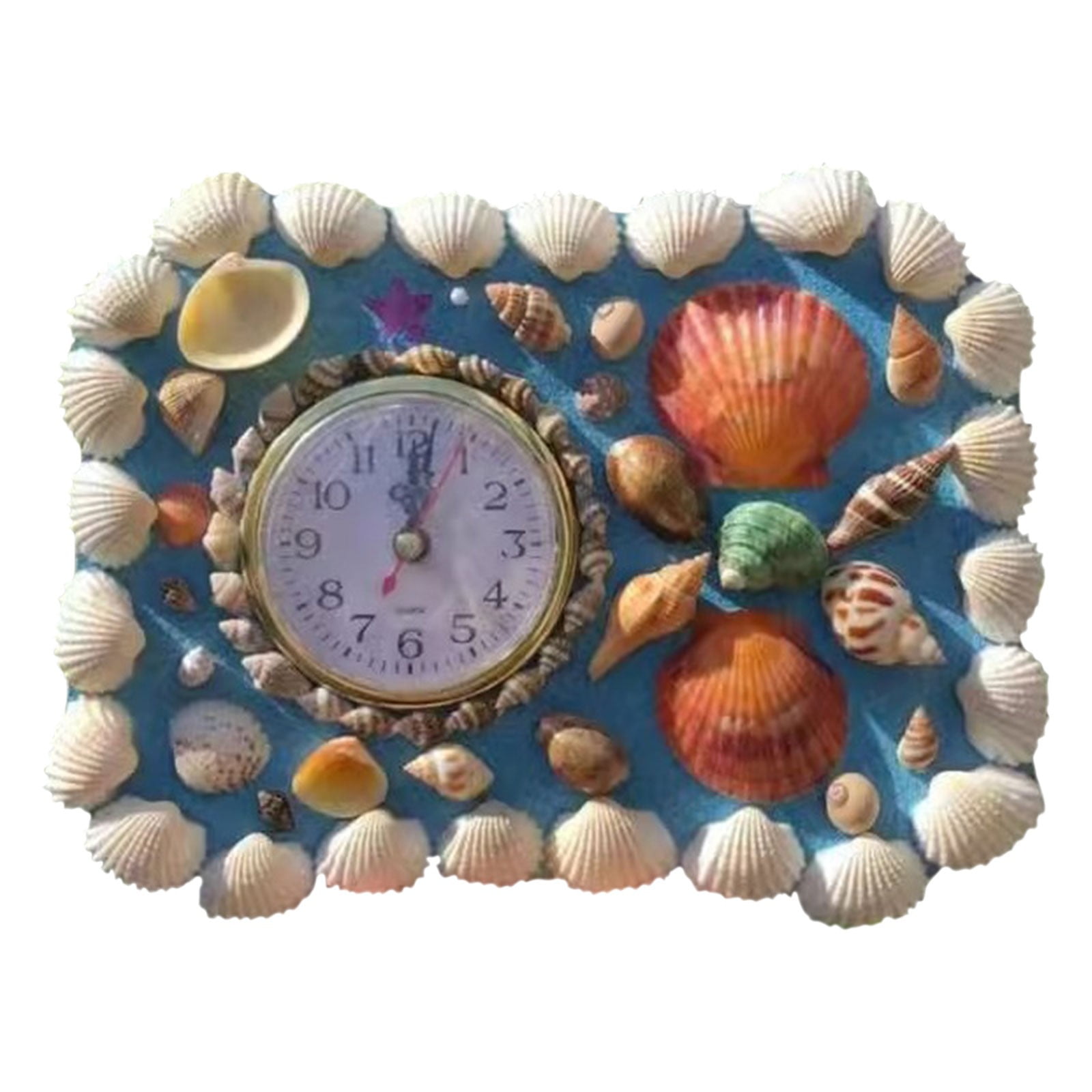 GEGNXA Natural Conch Clock Photo Frame Ornaments， Handmade Crafts， Let ...