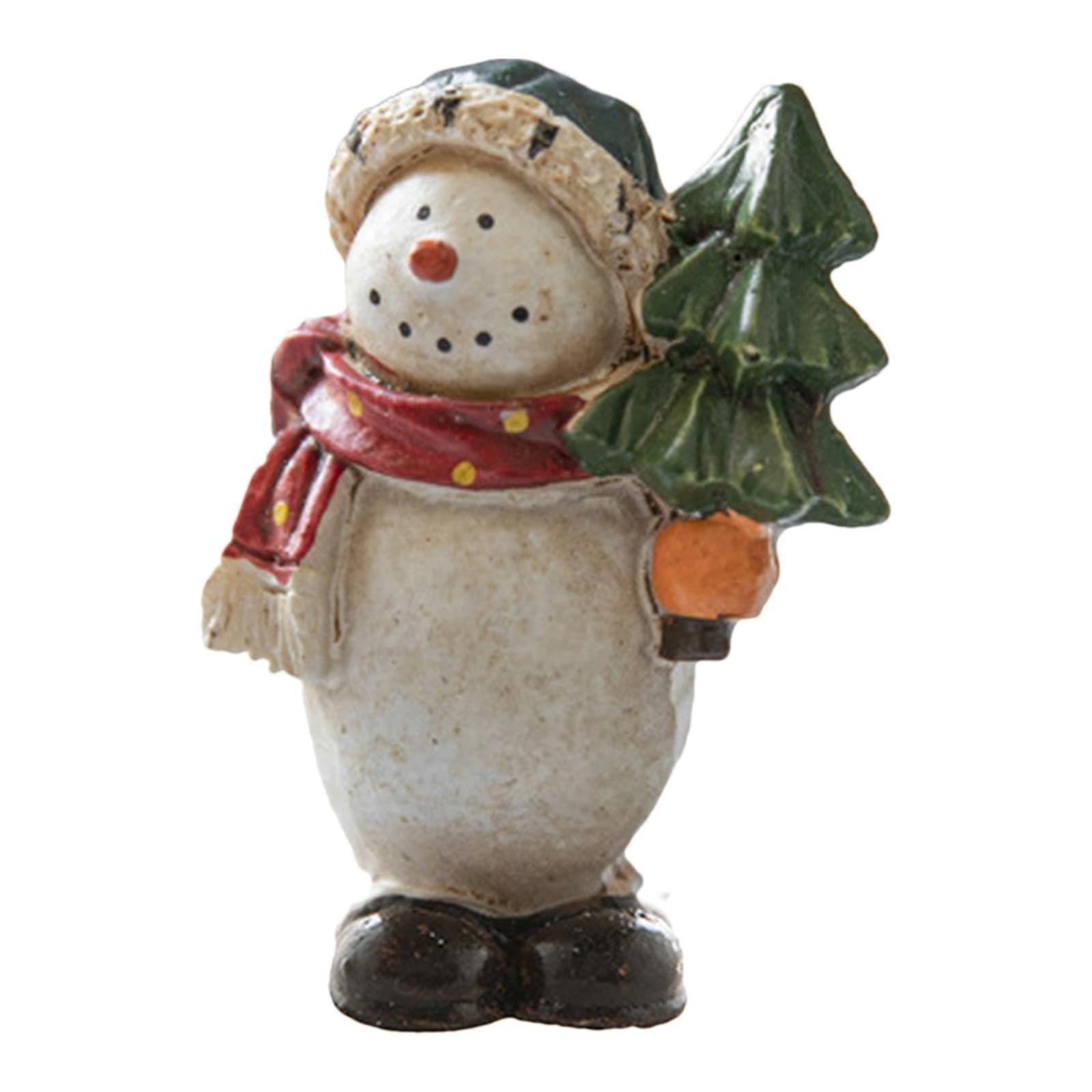 Clearance!Snowman Statue Christmas Snowman Statue Cute Resin Painted ...