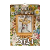 GEGNXA Weird Medieval Cats Calendar 2025 Cat Wall Caledar Funny Cats ...