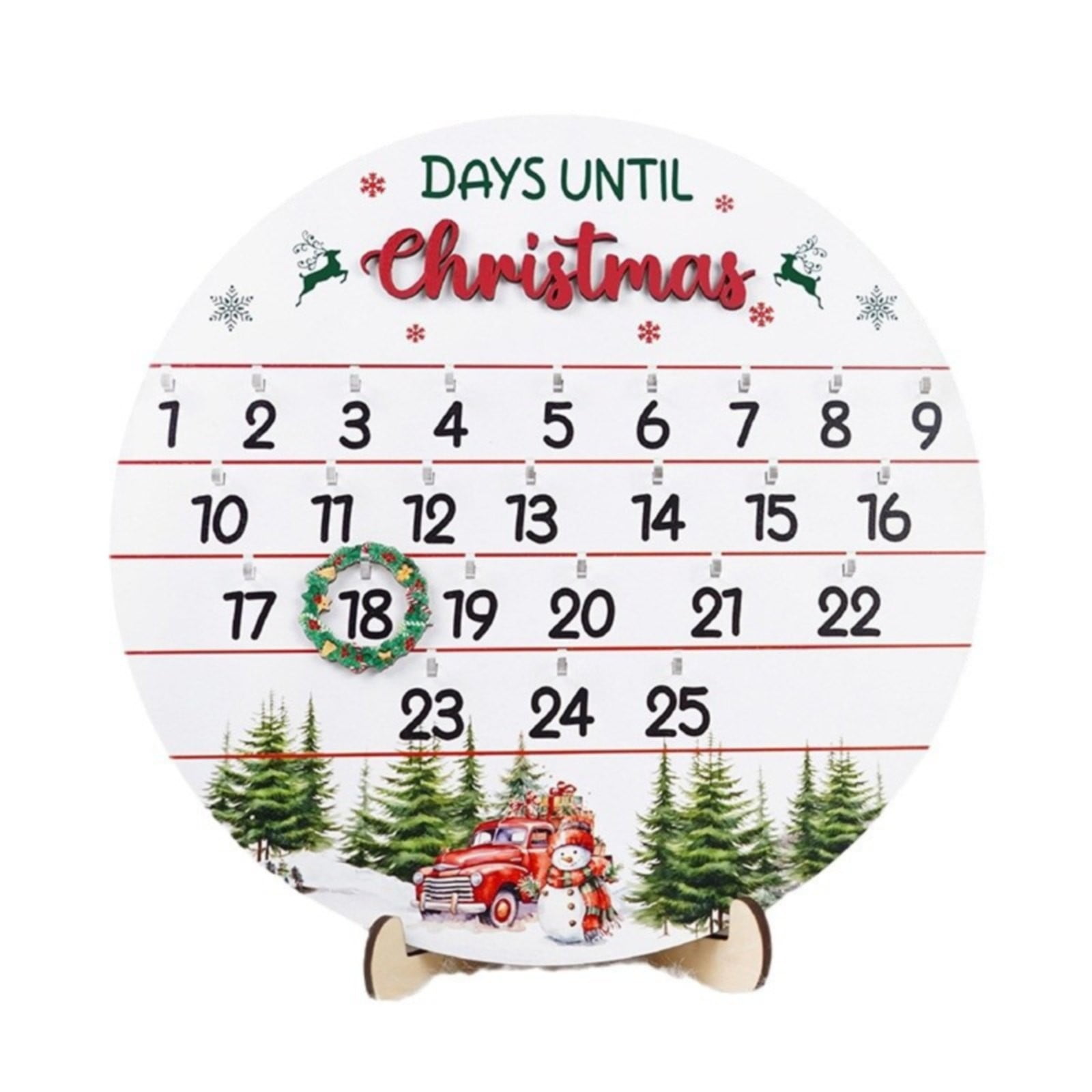 Clearance!Wooden Christmas Countdown Advent Calendar 2024 Day Until ...