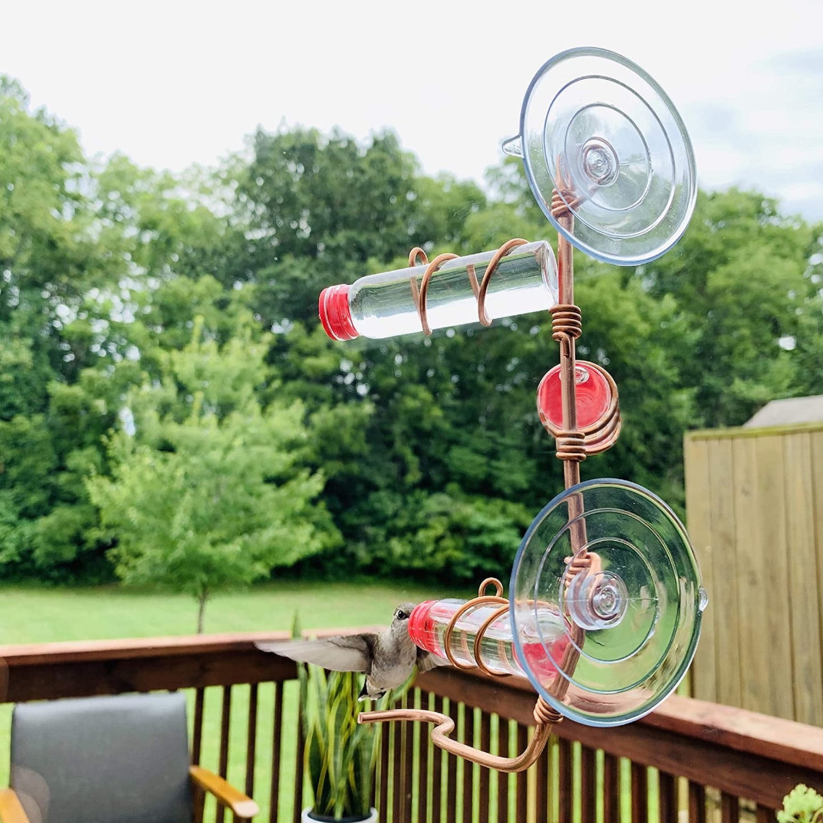 GEHGWP Humming bird Feeder Sucker Copper Birds Feeder Porch Hummingbird ...