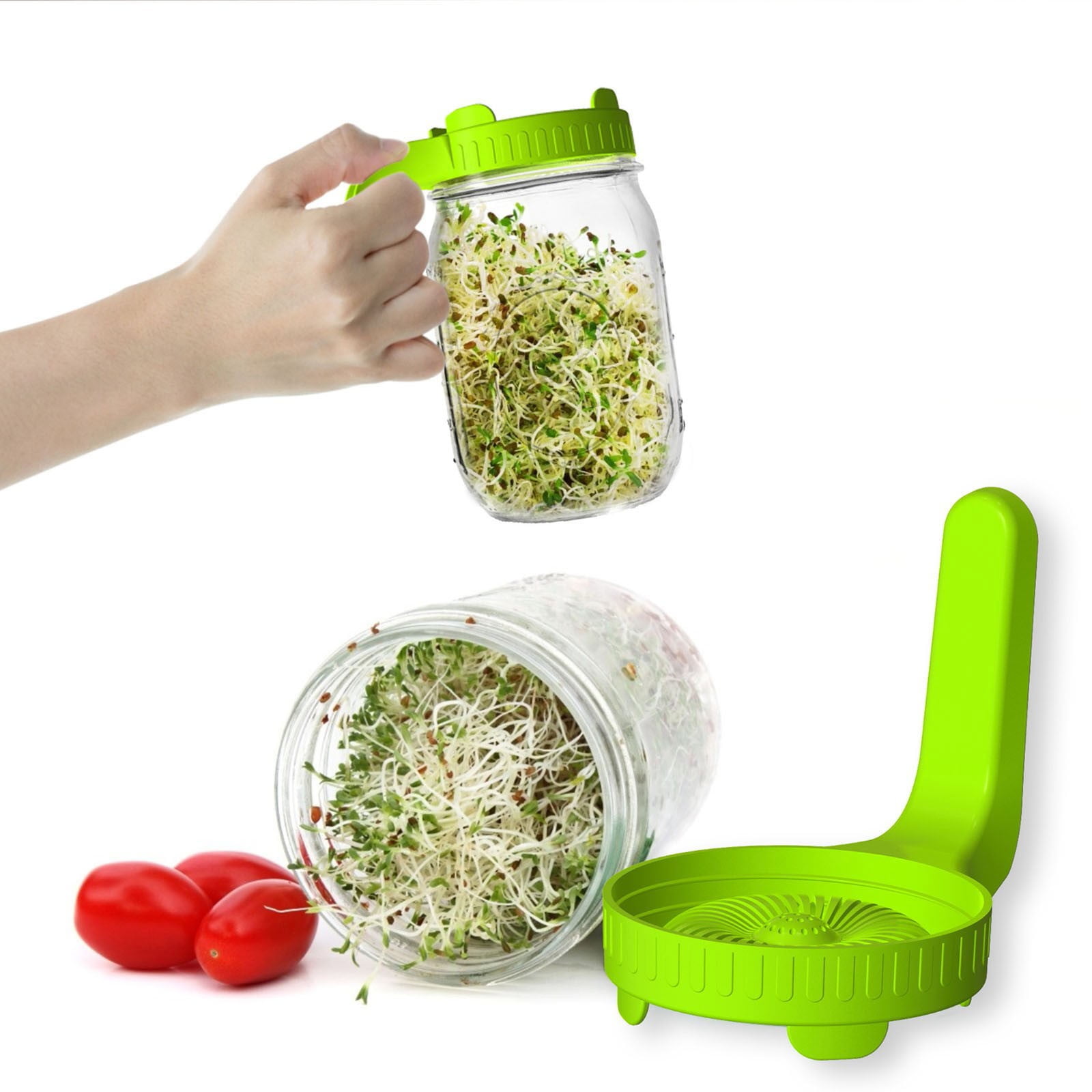 GEHGWP Sprouting Jar Lids Growing Kit For Wide Mouth Mason Jar Indoor ...