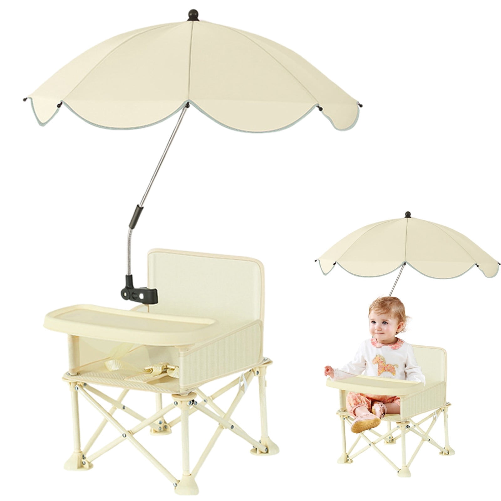 GEIJLPH Baby Outdoor Beach Chair with Umbrella Travel Booster Seat with ...
