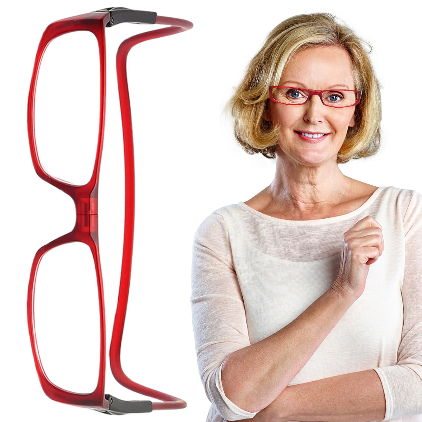 GEIJLPH Clearance! Click Adjustable Front Connect Reading Eyeglasses ...