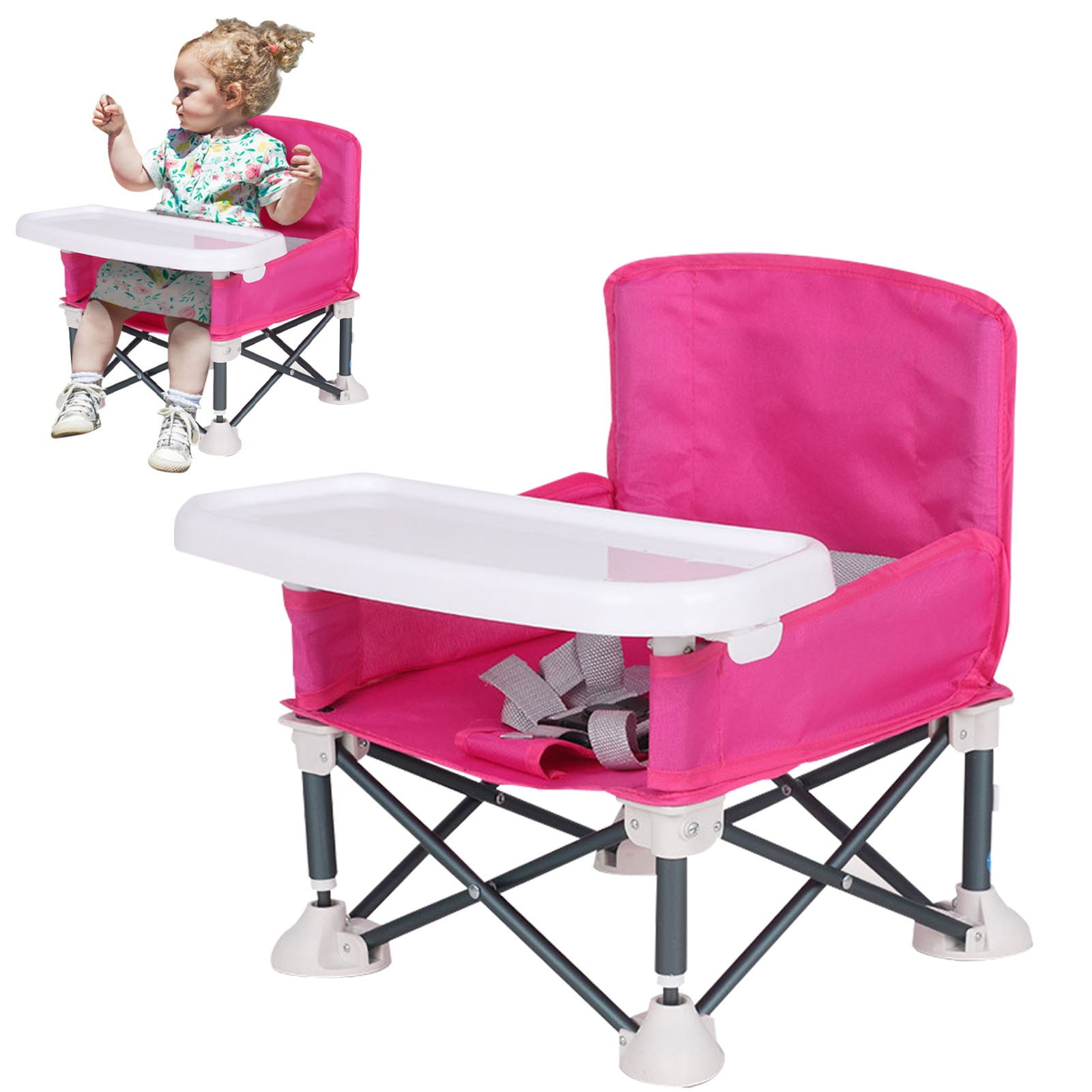 GEIJLPH Folding Chair Foldable Baby Travel Seat Booster Toddler Dining ...