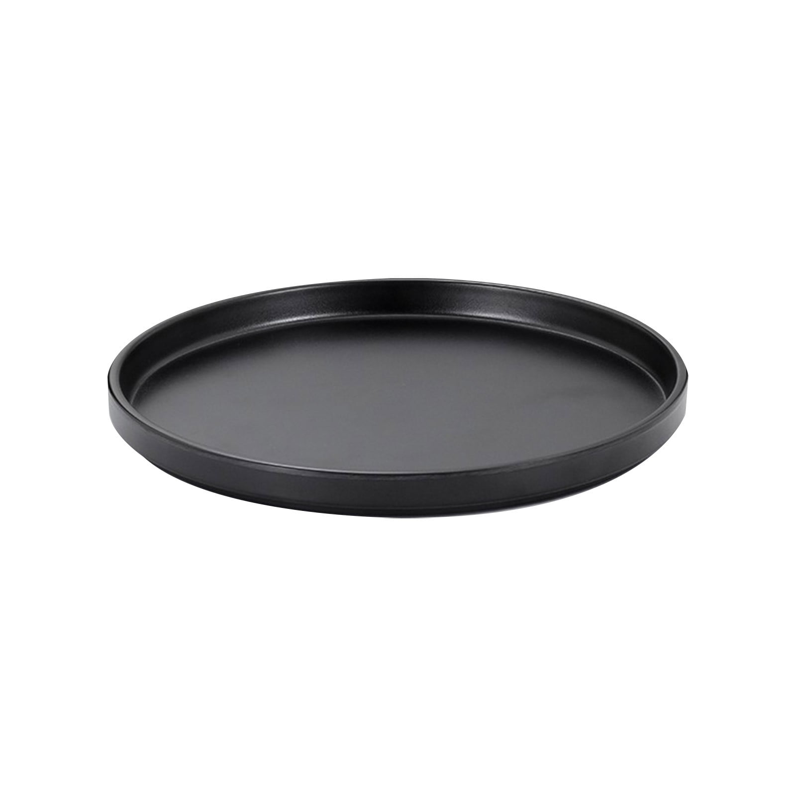 GEIJLPH Japanese Style Imitation Porcelain Black Round Plate For Hot ...