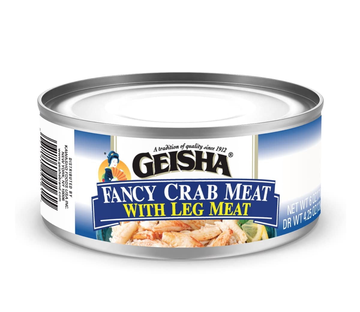 GEISHA Fancy Crab Meat with Leg Meat 6OZ. (Pack of 12), Swimming Crab ...