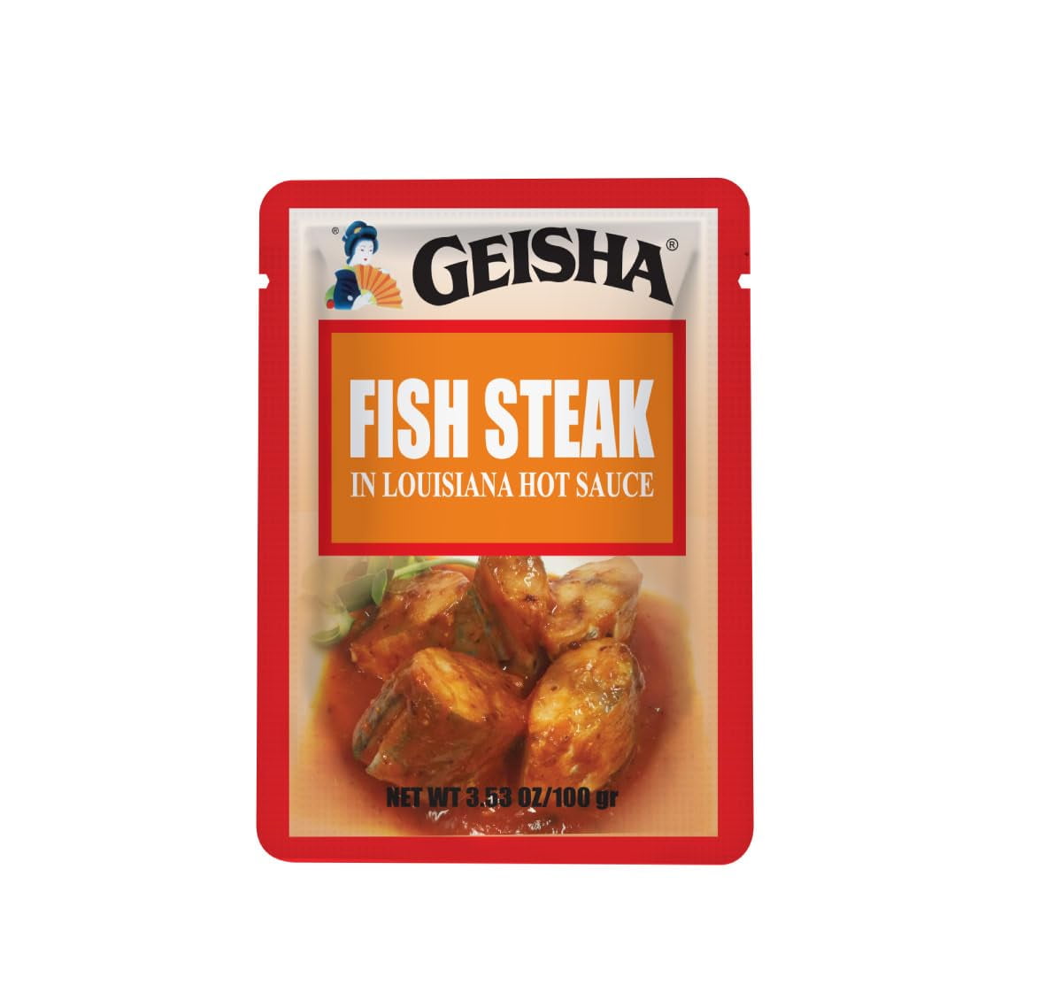 GEISHA Fish Steak in Louisiana Hot Sauce 3.53oz (Pack of 24), Fish ...