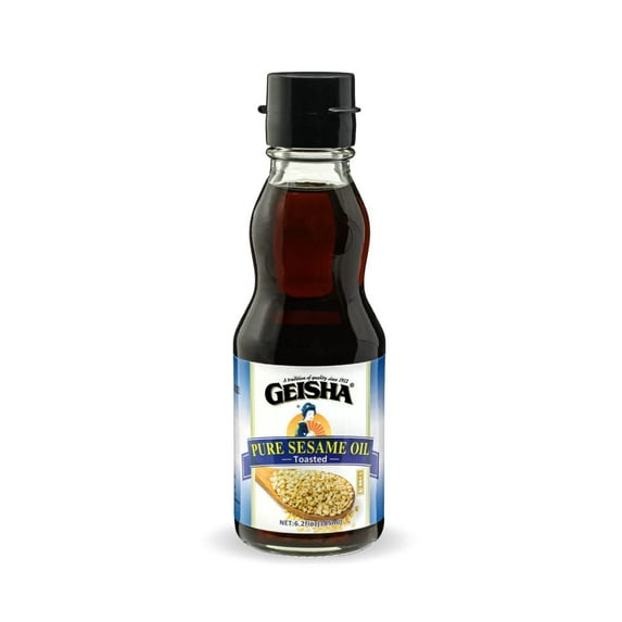 GEISHA Pure Sesame Oil 6.2 FL OZ. (Pack of 12)| Toasted Pure Sesame Oil ...