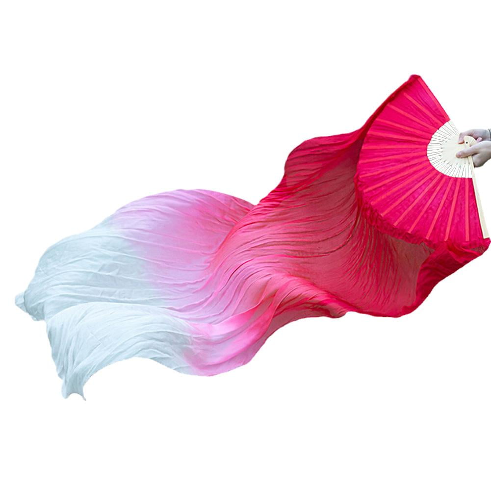 GEKUPEM 1x Dance Fire Flag Long Silk Fans Bamboo Veils Hand Made Praise ...