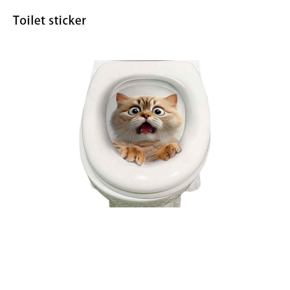 GEKUPEM 3D Sticker for Toilet,3D Bathroom Toilet Sticker,Animals 3D ...