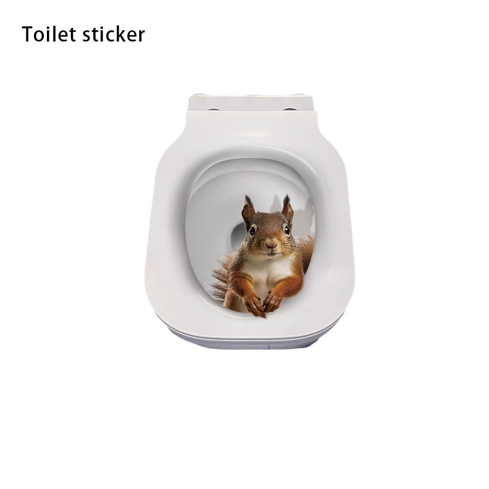 GEKUPEM 3D Sticker for Toilet,3D Bathroom Toilet Sticker,Animals 3D ...