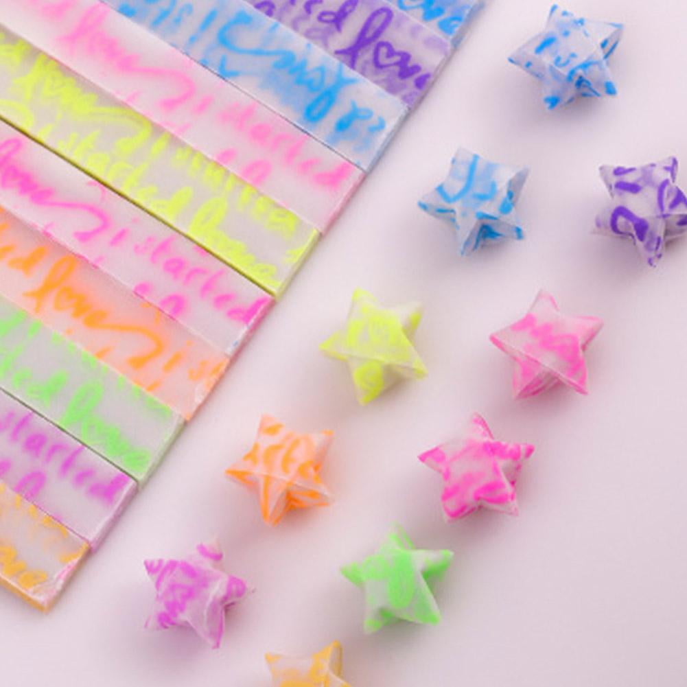 GEKUPEM QAOlDH 210 Sheets Luminous Origami Stars Paper Colorful ...