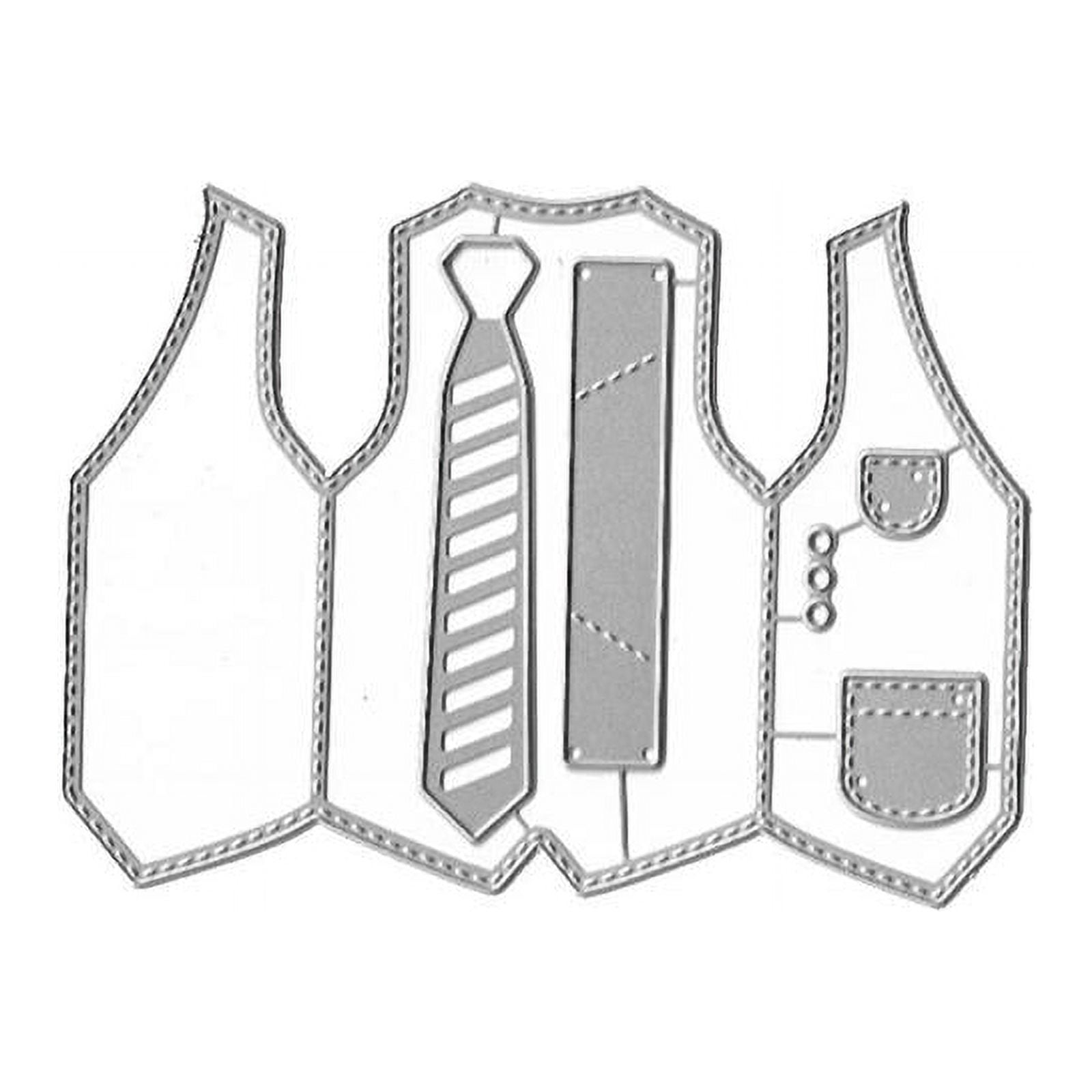 GEKUPEM Vest Tie Metal Cutting Dies Stencils DIY Scrapbook Embossing ...
