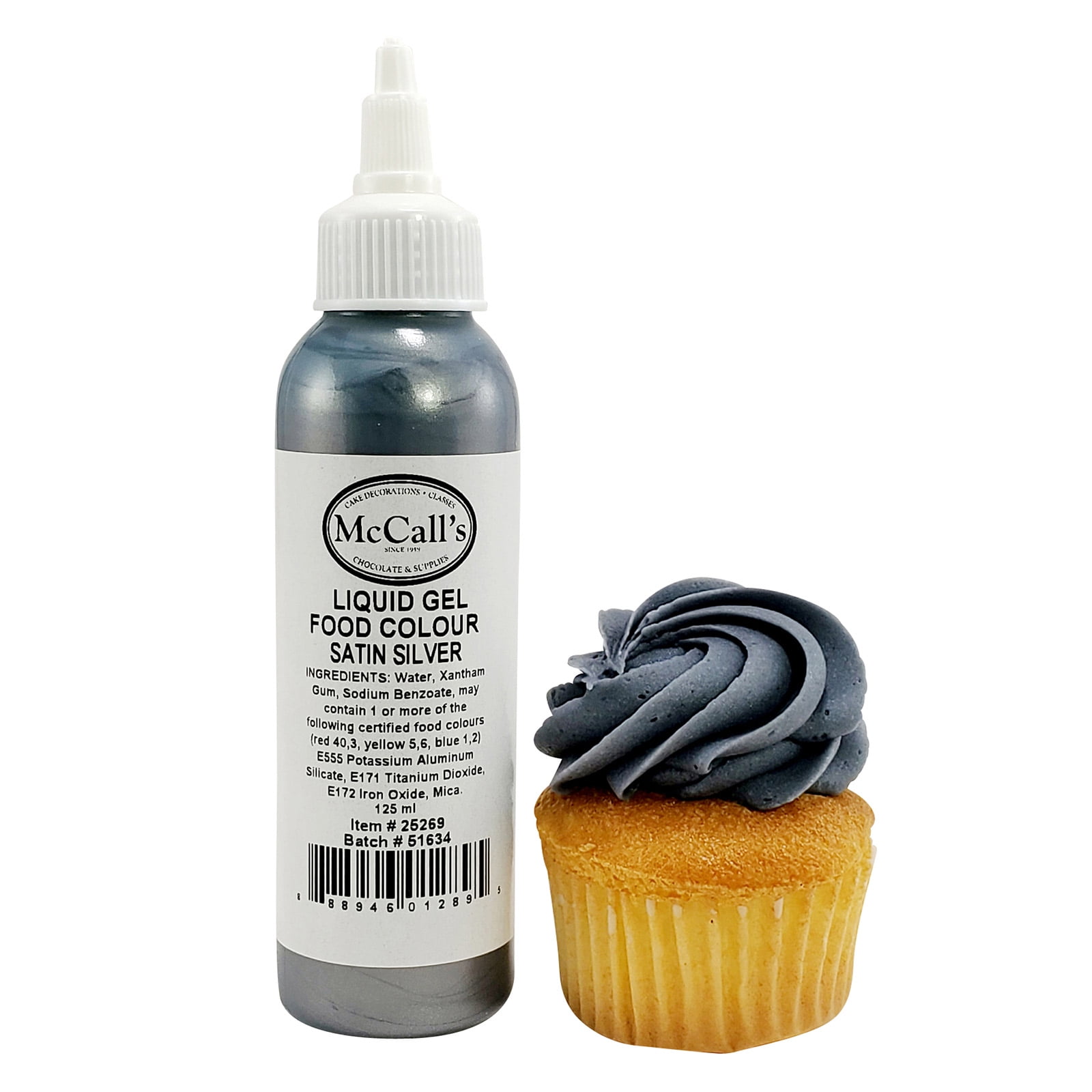 GEL LIQUID FOOD COLOR SATIN SILVER 125 ml, 4.5oz - Walmart.com