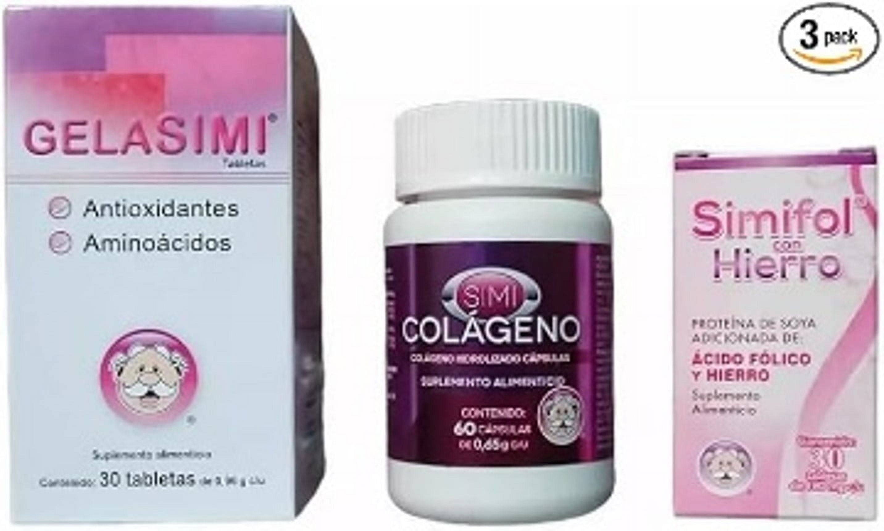 GELASIMI Antioxidante y AminoÃ¡cidos + SIMICOLAGENO Oral +SIMIFOL ...