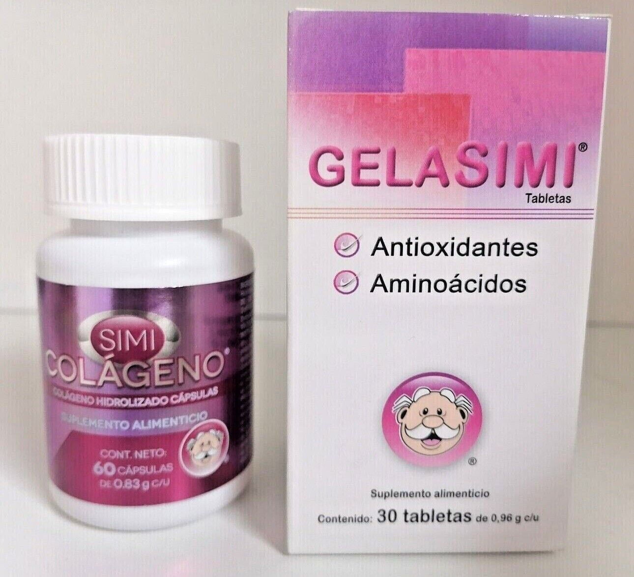 Gelasimi Antioxidante Y Aminoácidos Y 30 Tablets And Simi Colageno 60 Capsules Pack Of 2