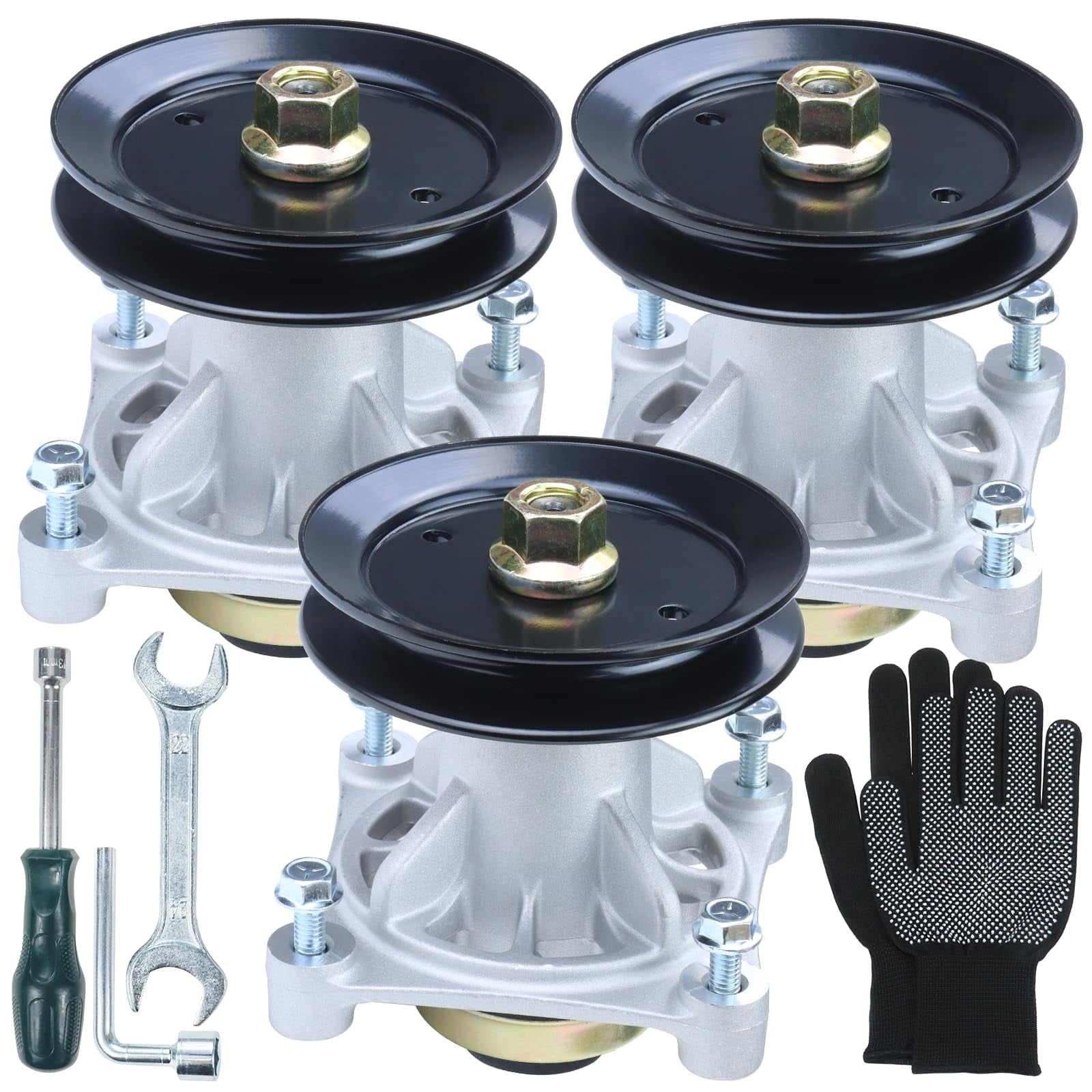 GELASKA 3 Pack 604214 Spindle Assembly with 603988 Pulley Replaces 52 ...