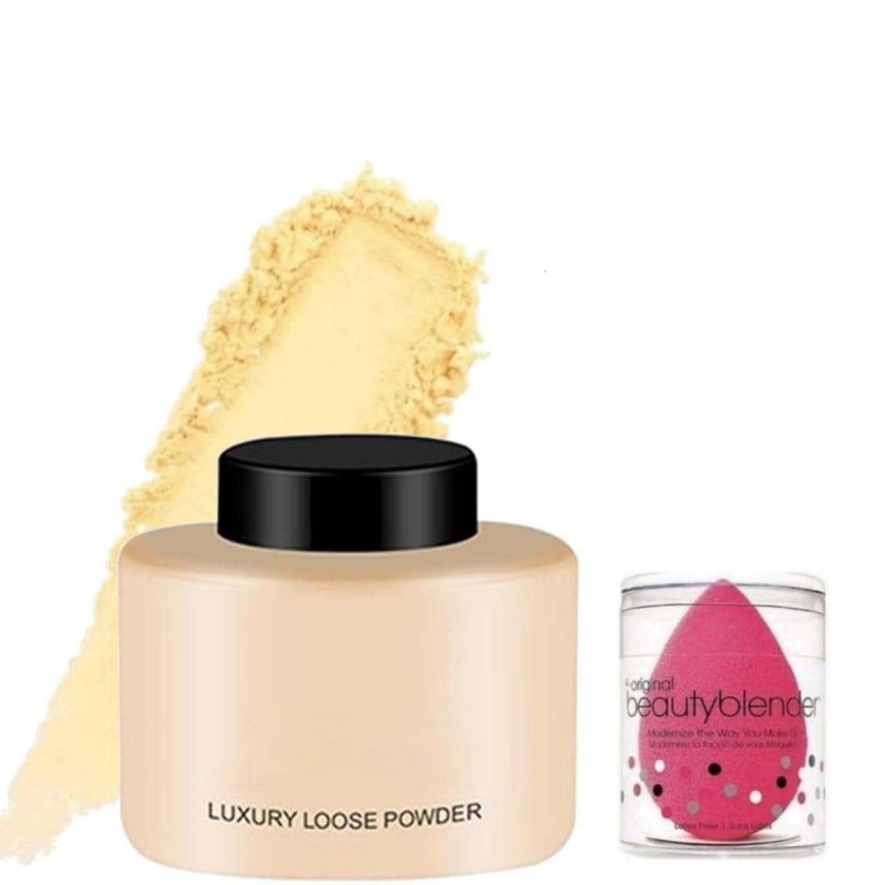 GELATO BEAUTY Waterproof Long Lasting Banana Makeup Setting Loose Face Body Powder Compact With ...