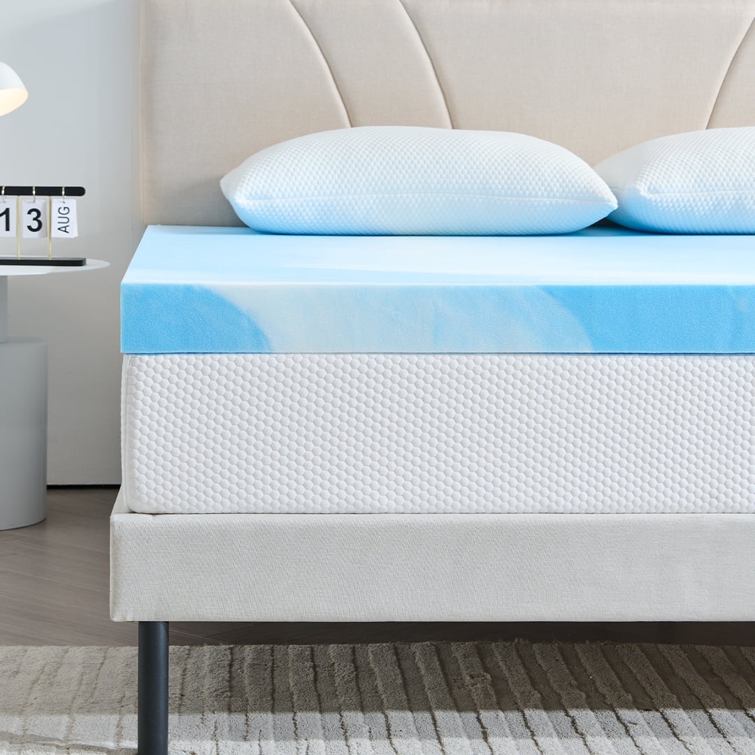 GELBIY Mattress Topper, 3" Full Size Foam Mattress Topper, Blue ...