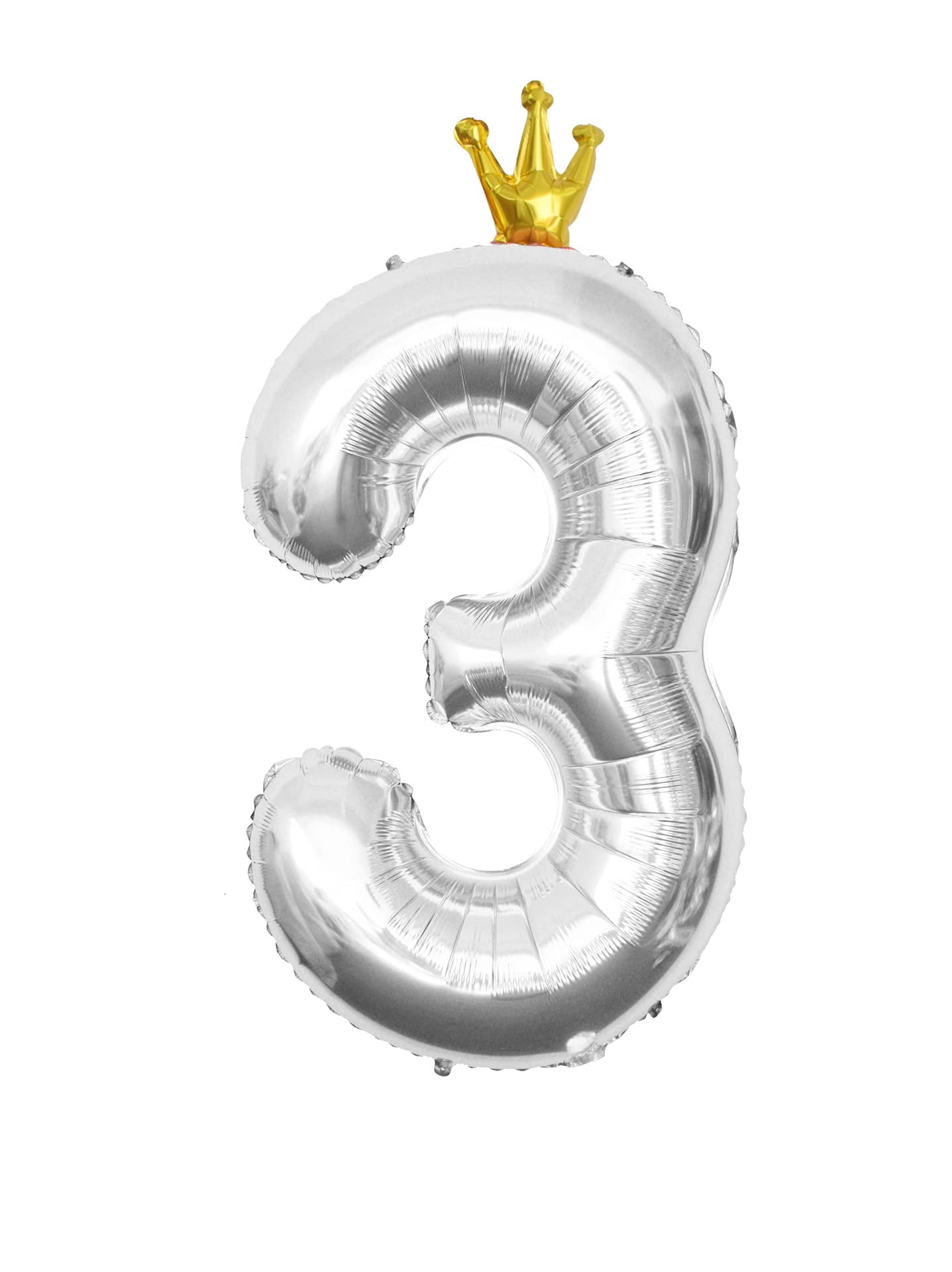 GELOUBO Silver Large Number CM31 Balloon with Crown,40 inch Mylar ...