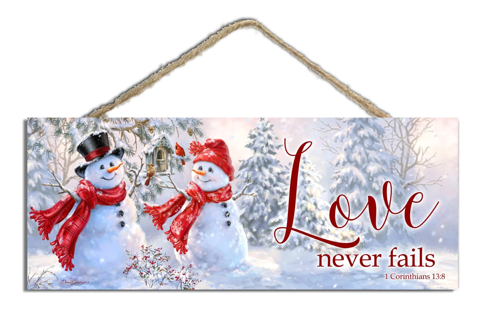GELSINGER DBA Glow Decor Sign-Snow Sweethearts w/Foil & Glitter (4 x 10 ...