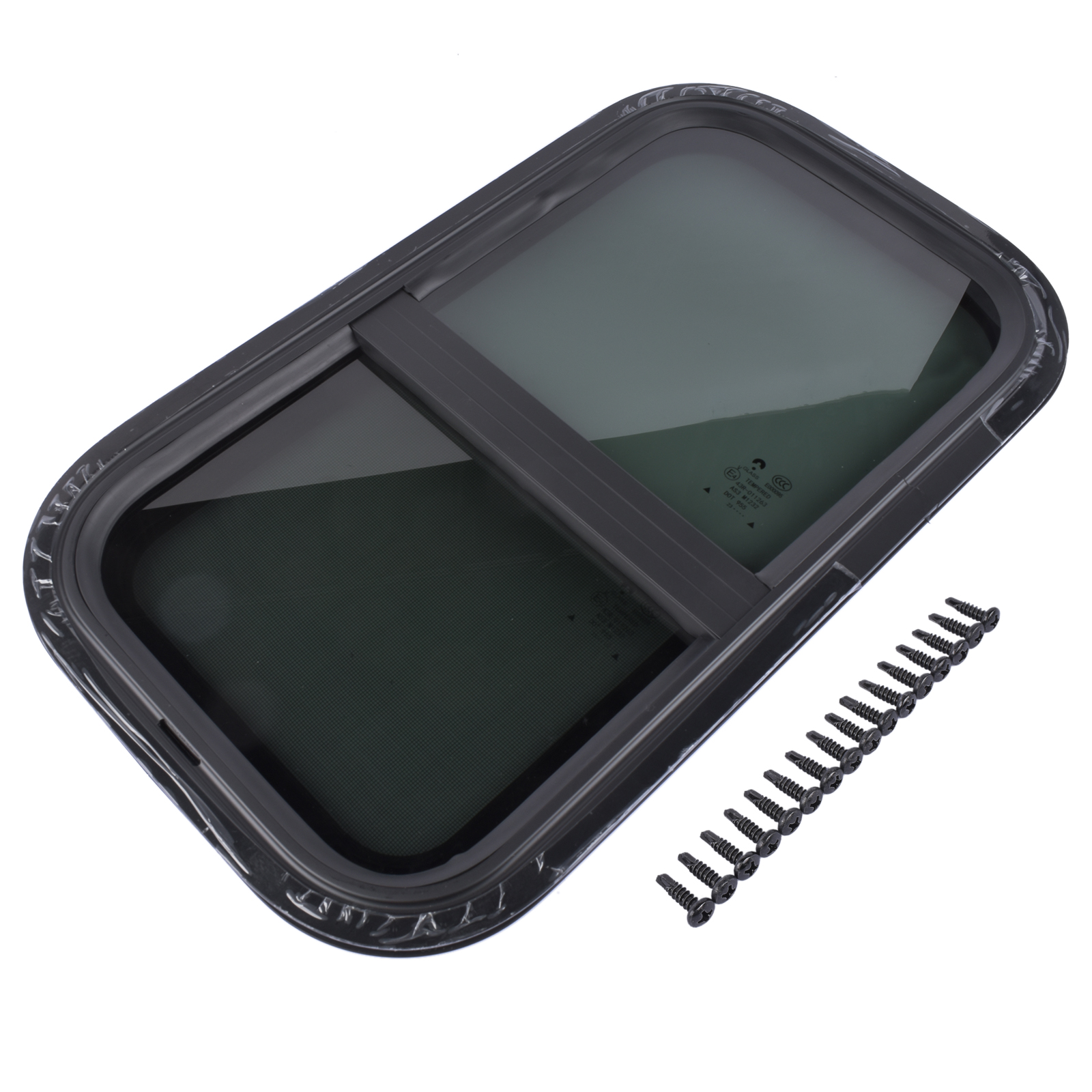 GELUOXI 12" W X 22" H RV Trailer Camper Window Vertical Sliding Black ...