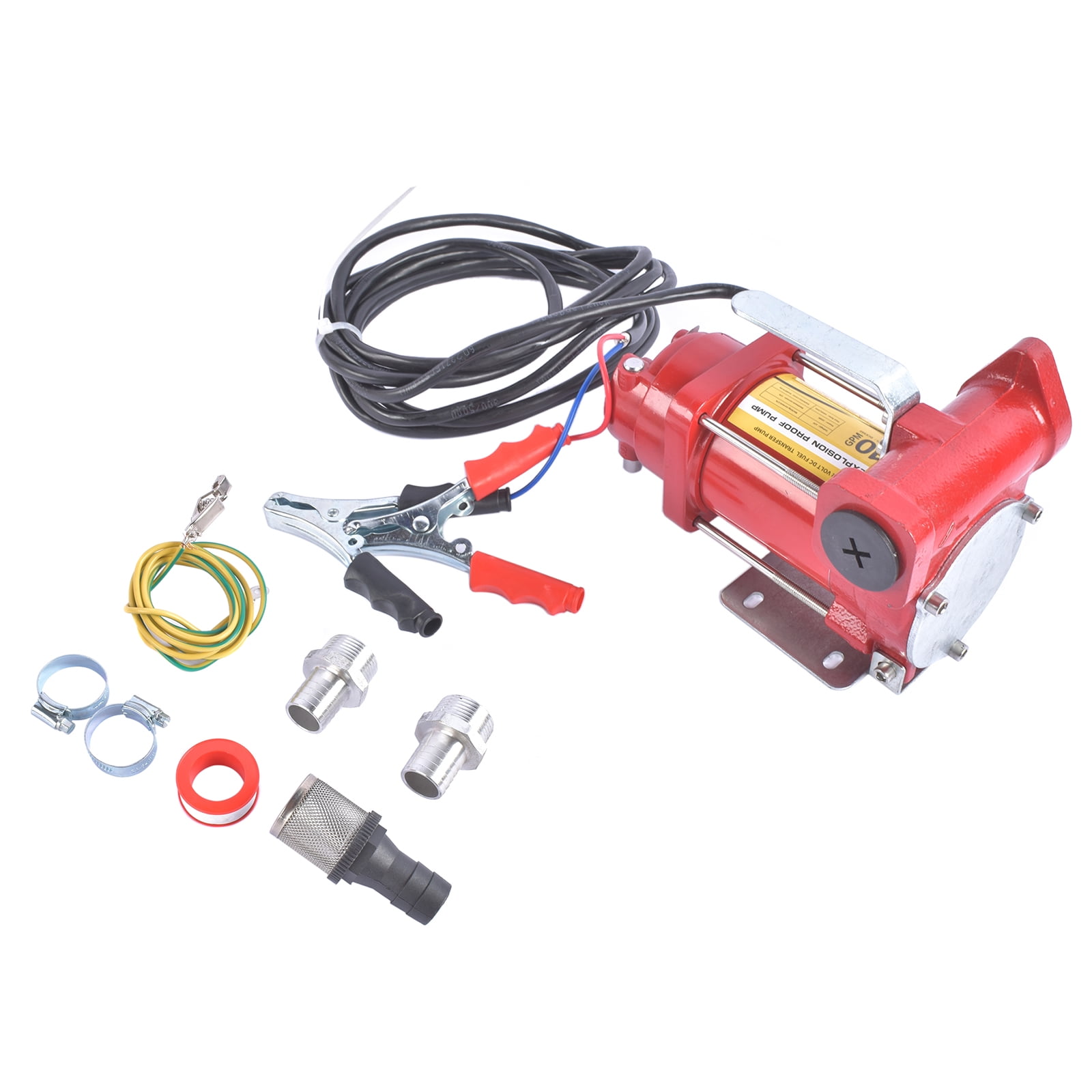 GELUOXI 12V DC Red Fuel Transfer Pump 10GPM High Flow Cast Iron for ...