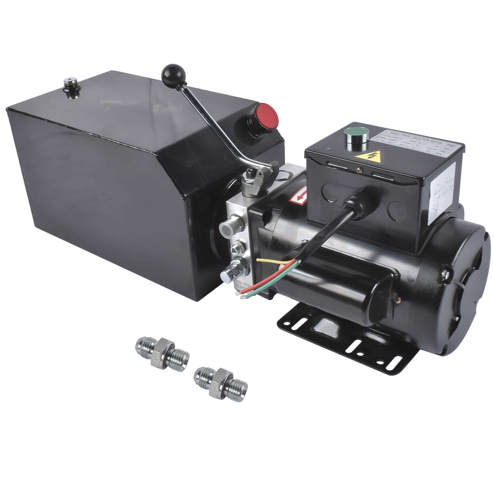 GELUOXI 3.5 Gal 14 Quart Car Lift Hydraulic Power Unit 220V AC ...