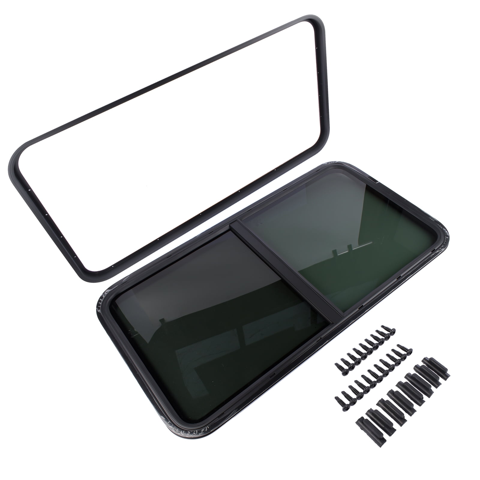 GELUOXI 42"W X 22"H RV Trailer Camper Window Horizontal Sliding Black ...