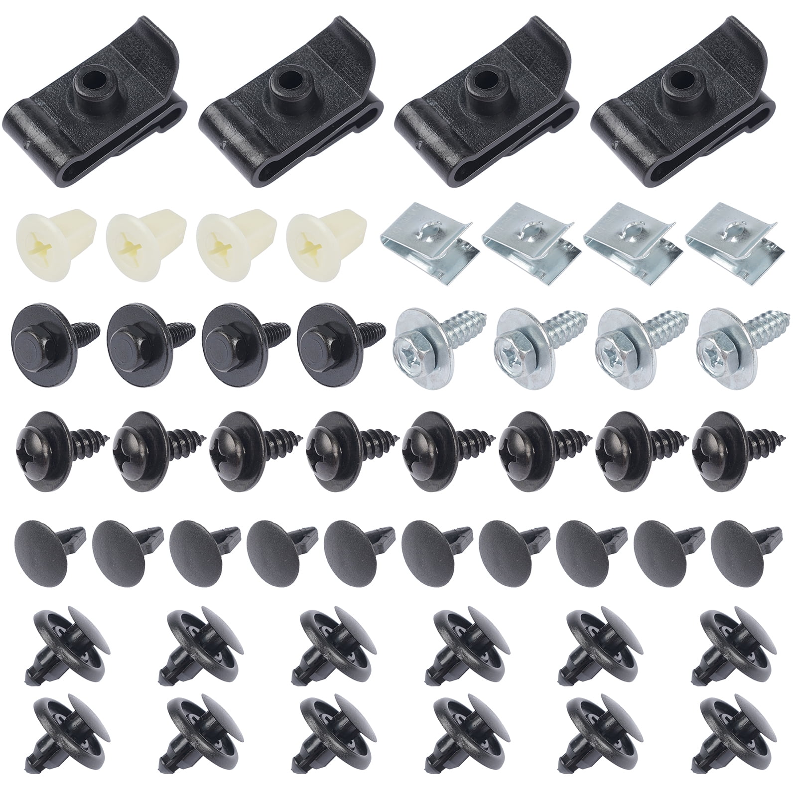 GELUOXI 50Pcs Engine Splash Shield Fender Bumper Screw Clips Rivet ...