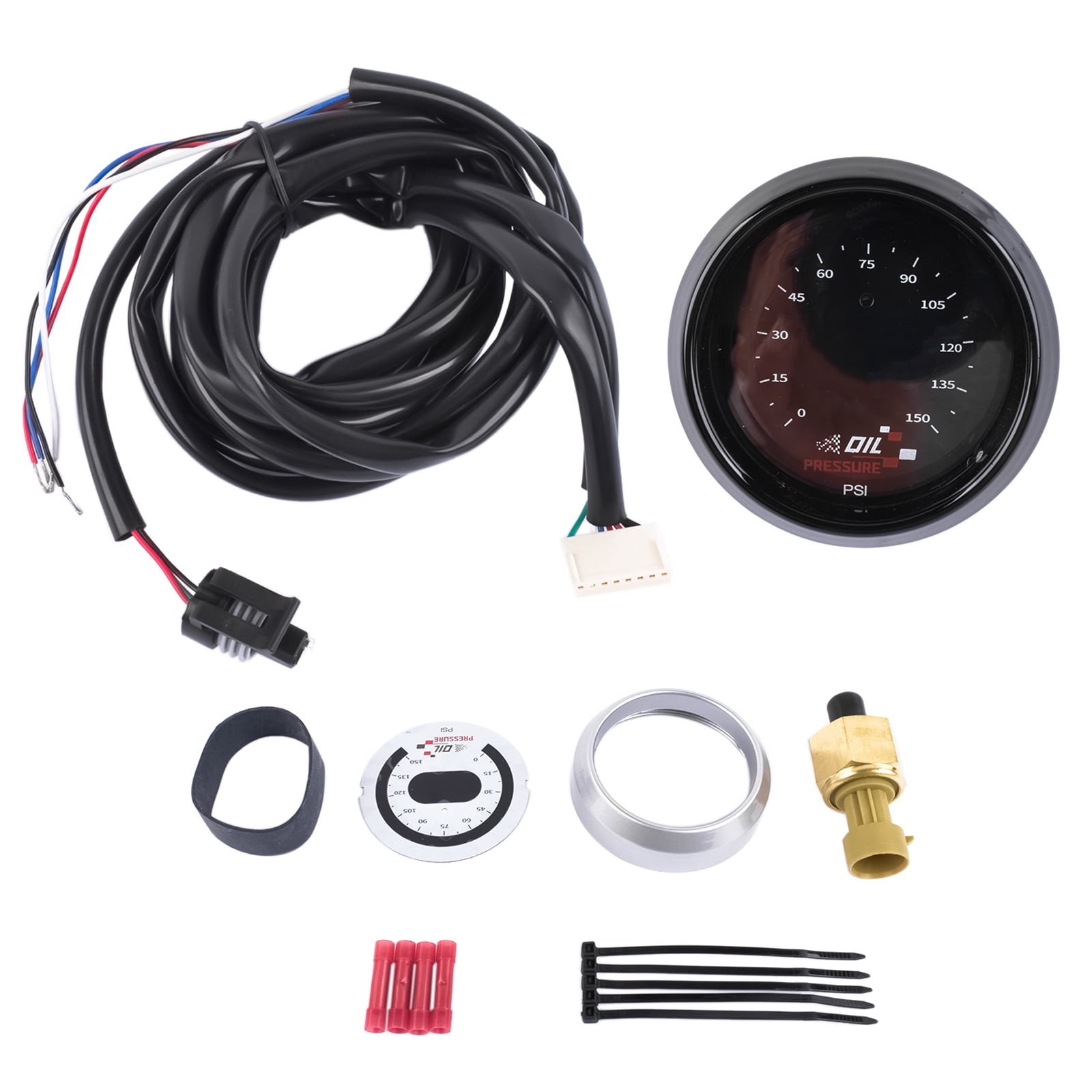 GELUOXI 52mm Digital Oil Pressure Gauge Kit w/ LED Interface for AEM 30 ...