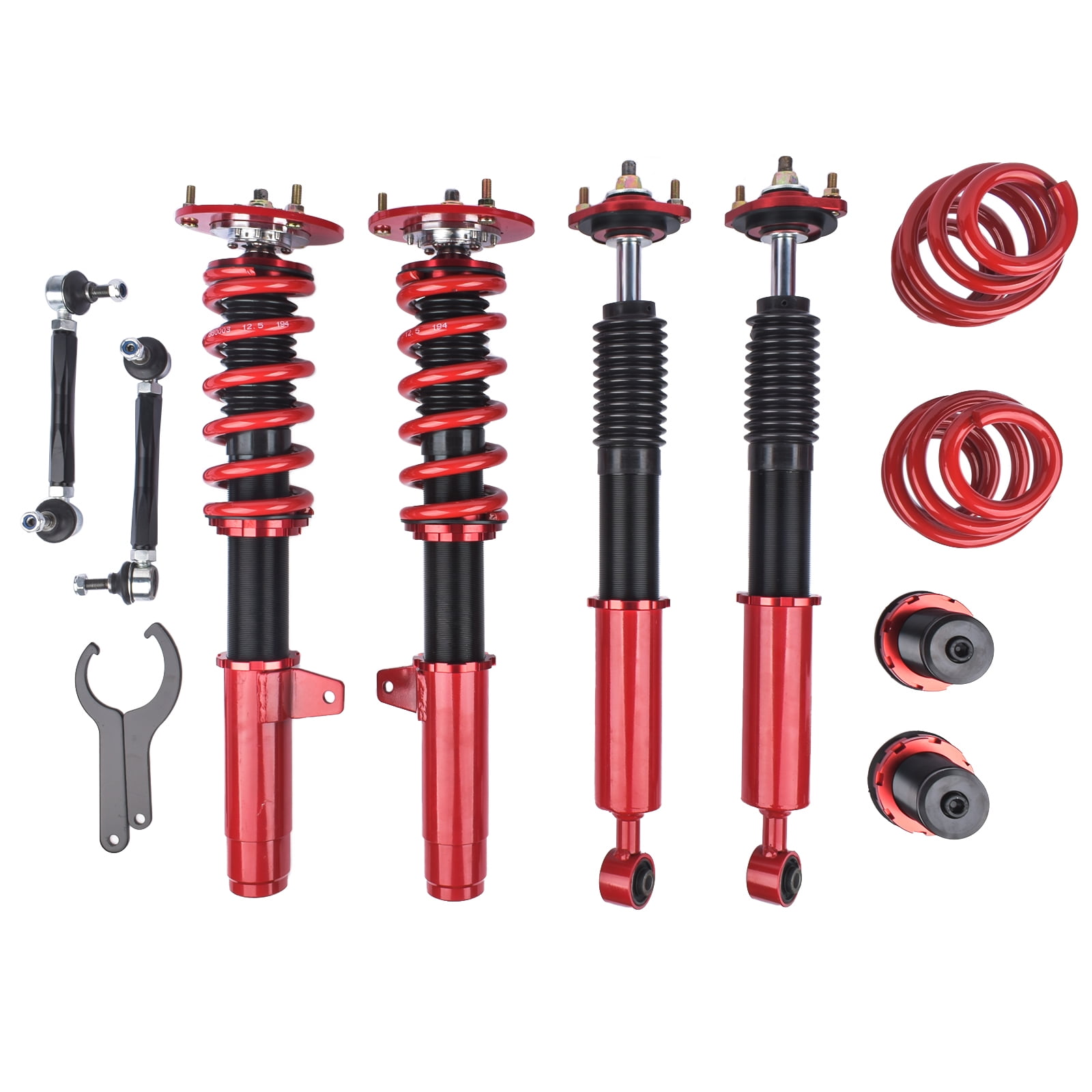 GELUOXI Adjustable Lowering Coilover Suspension Kit Struts for BMW E46 ...