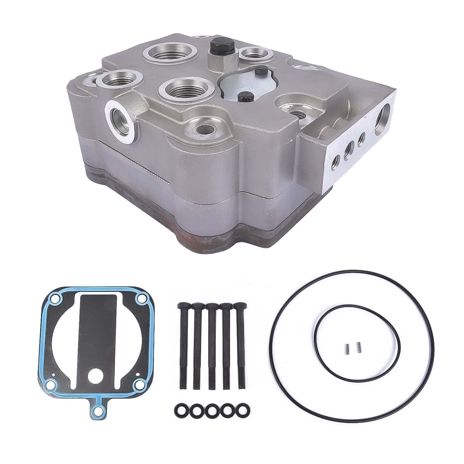 GELUOXI Air Brake Compressor Cylinder Head w/ Plate Kit for Detroit ...