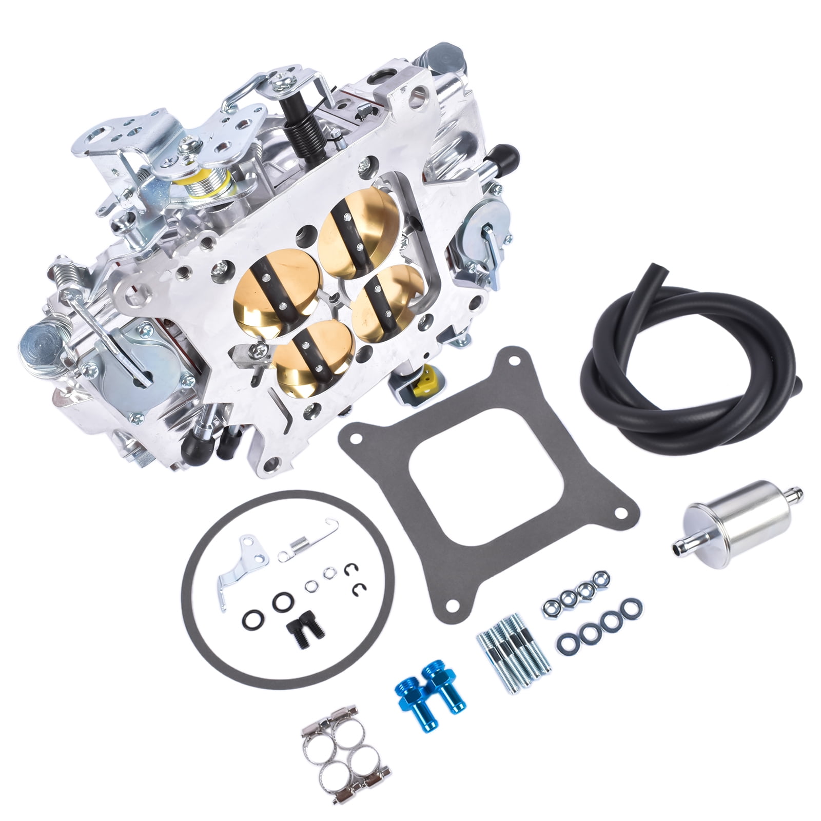 GELUOXI Carburetor with 4 Barrels Dual Fuel Inlet Fits for Holley ...