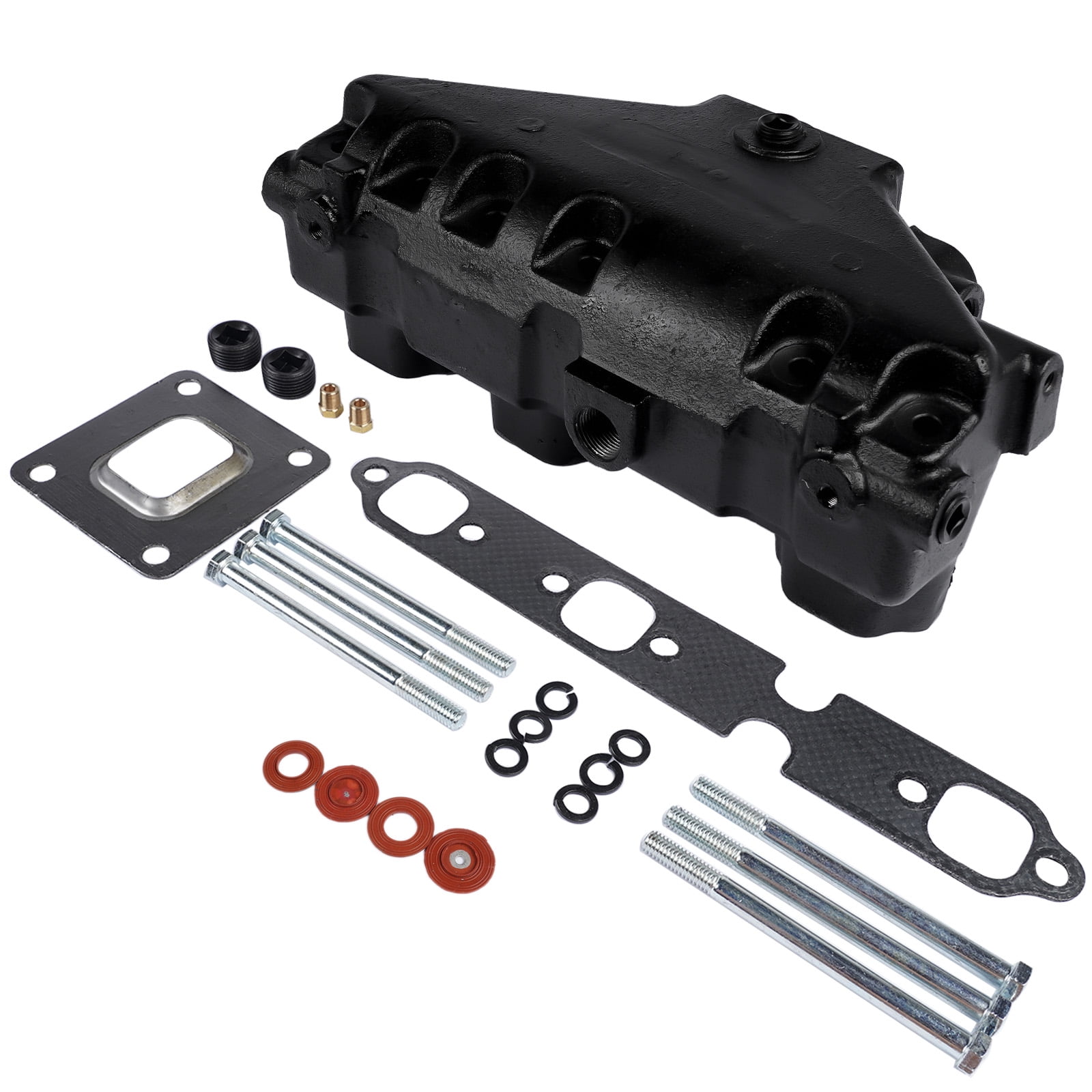 GELUOXI Dry Joint Riser Exhaust Manifold for Mercruiser GM 4.3 V6 2002 ...