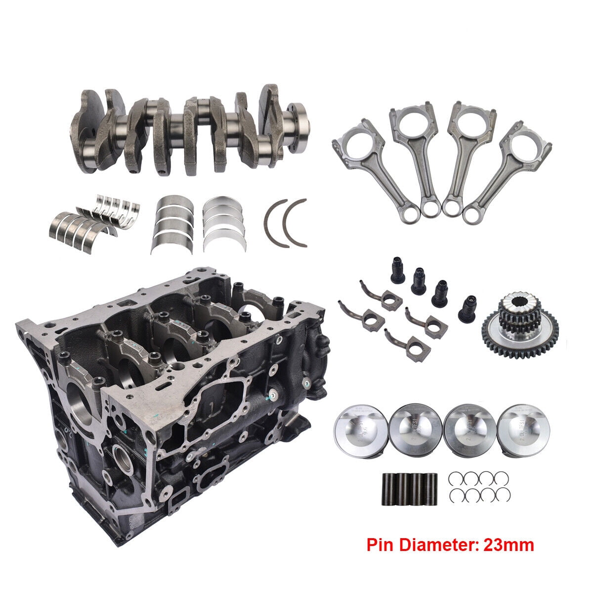 GELUOXI Engine Block Pistons Rods Crankshaft Kit For Audi A3 VW Golf ...