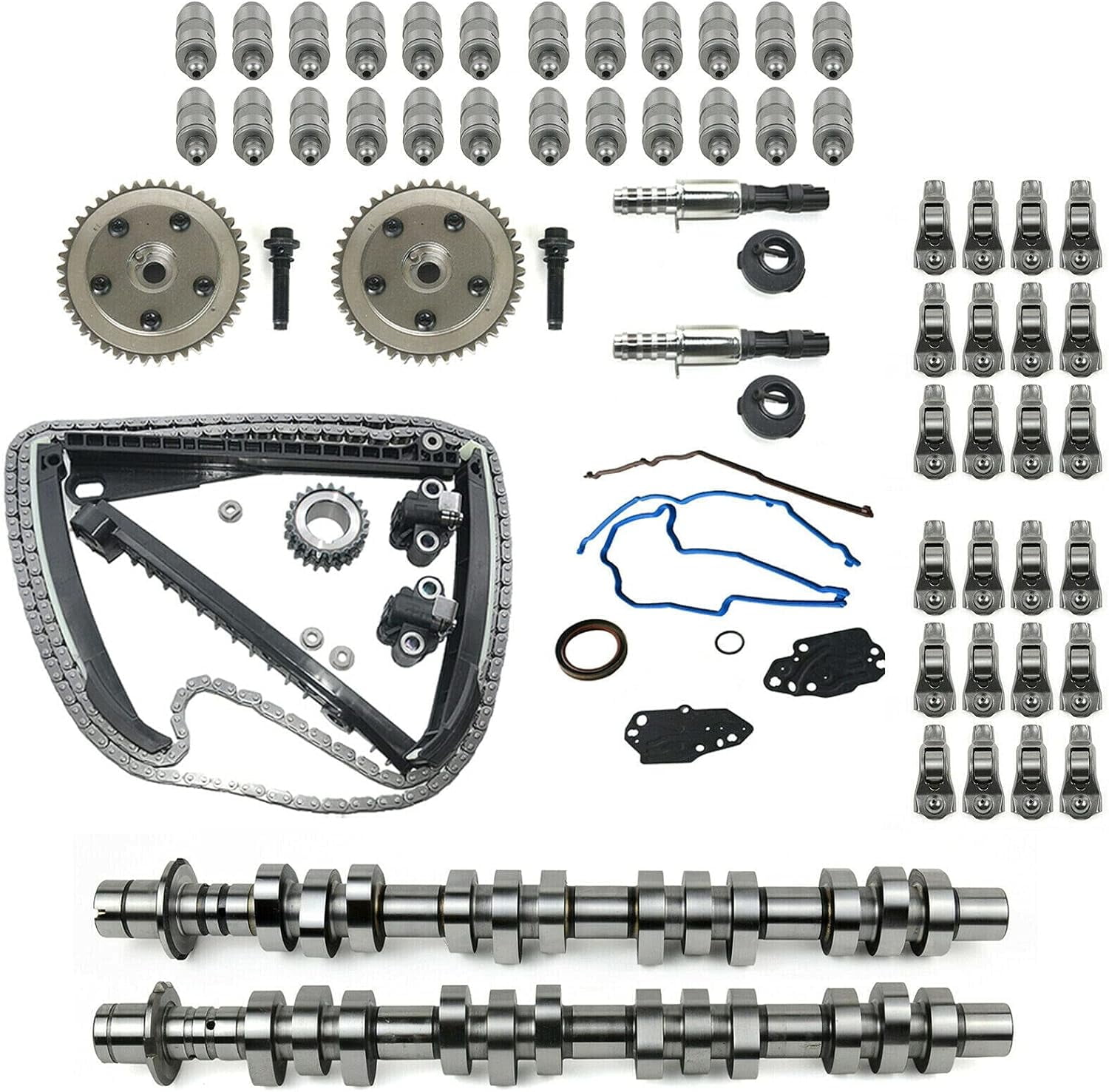 GELUOXI Engine Camshaft Rocker Arms Lifters Kit & Timing Chain Cam ...
