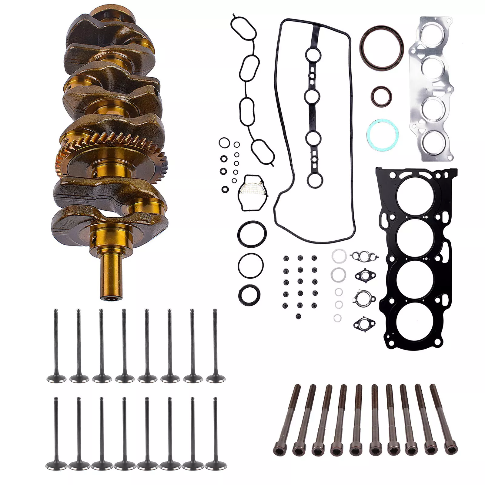 GELUOXI Engine Crankshaft + Cylinder Head Gasket Bolts for Toyota Camry ...