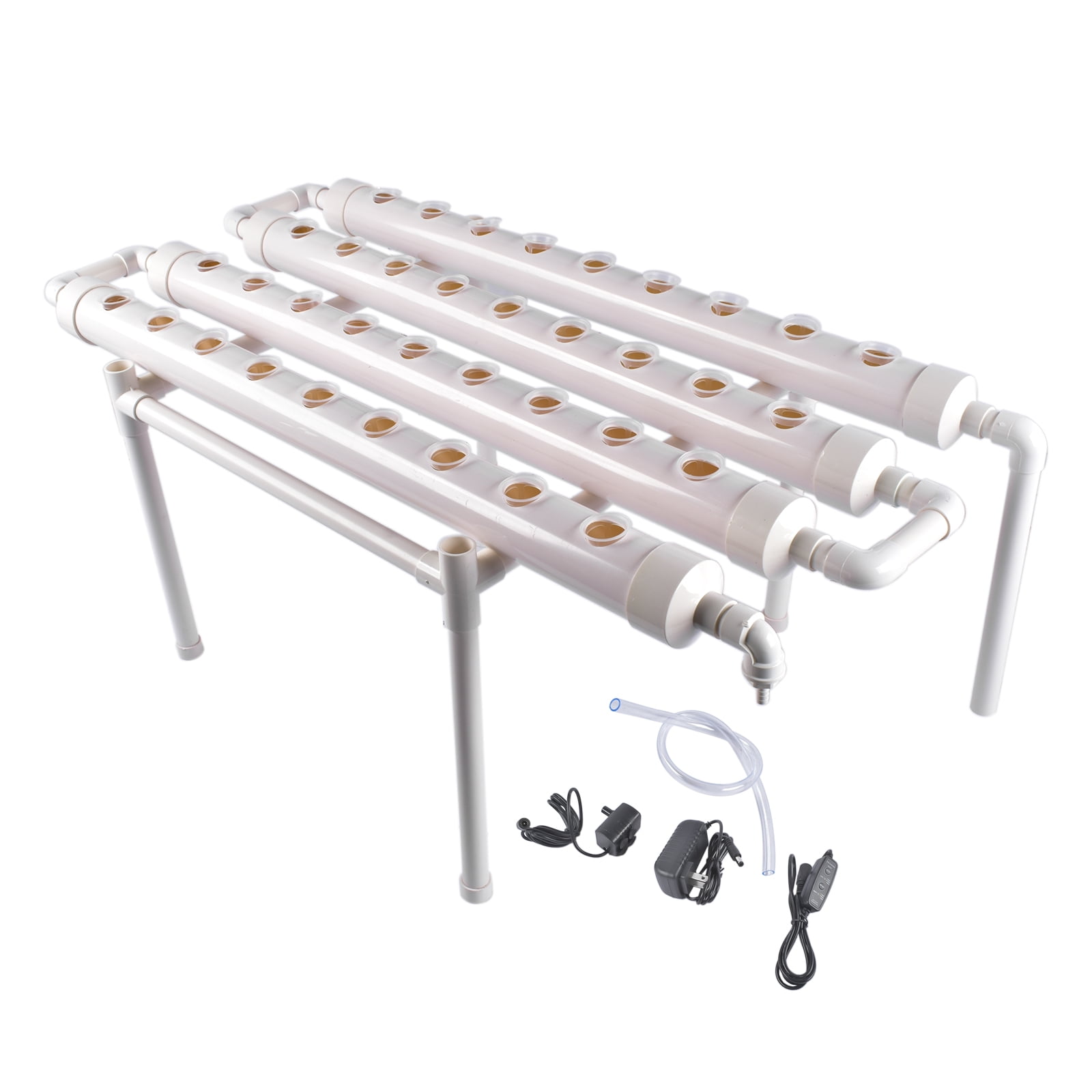 GELUOXI Hydroponic Grow Kit, 1 Layer 36 Plant Sites 4 Food-Grade PVC-U ...