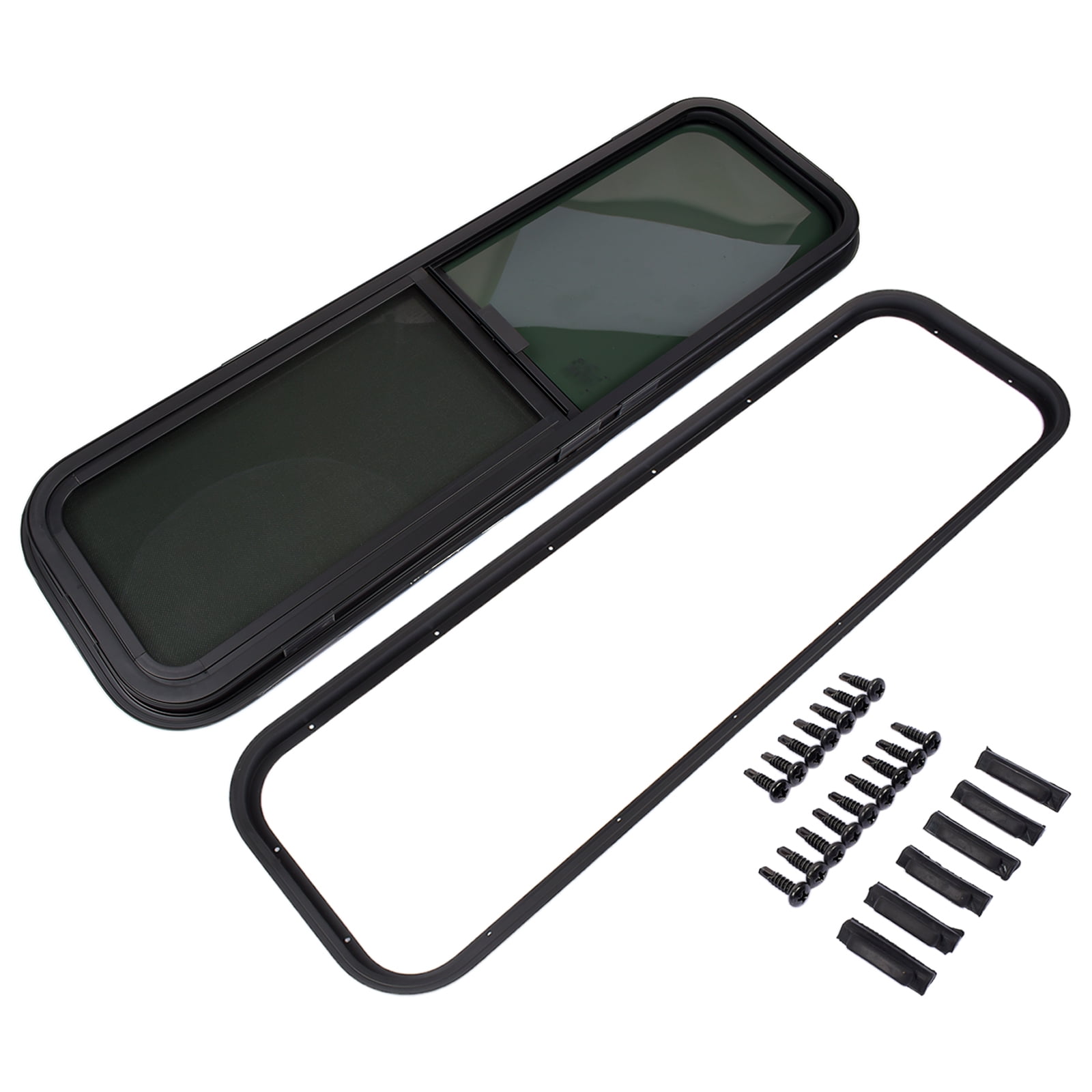 GELUOXI RV Trailer Camper Window 42" W 12" H Horizontal Sliding Black ...