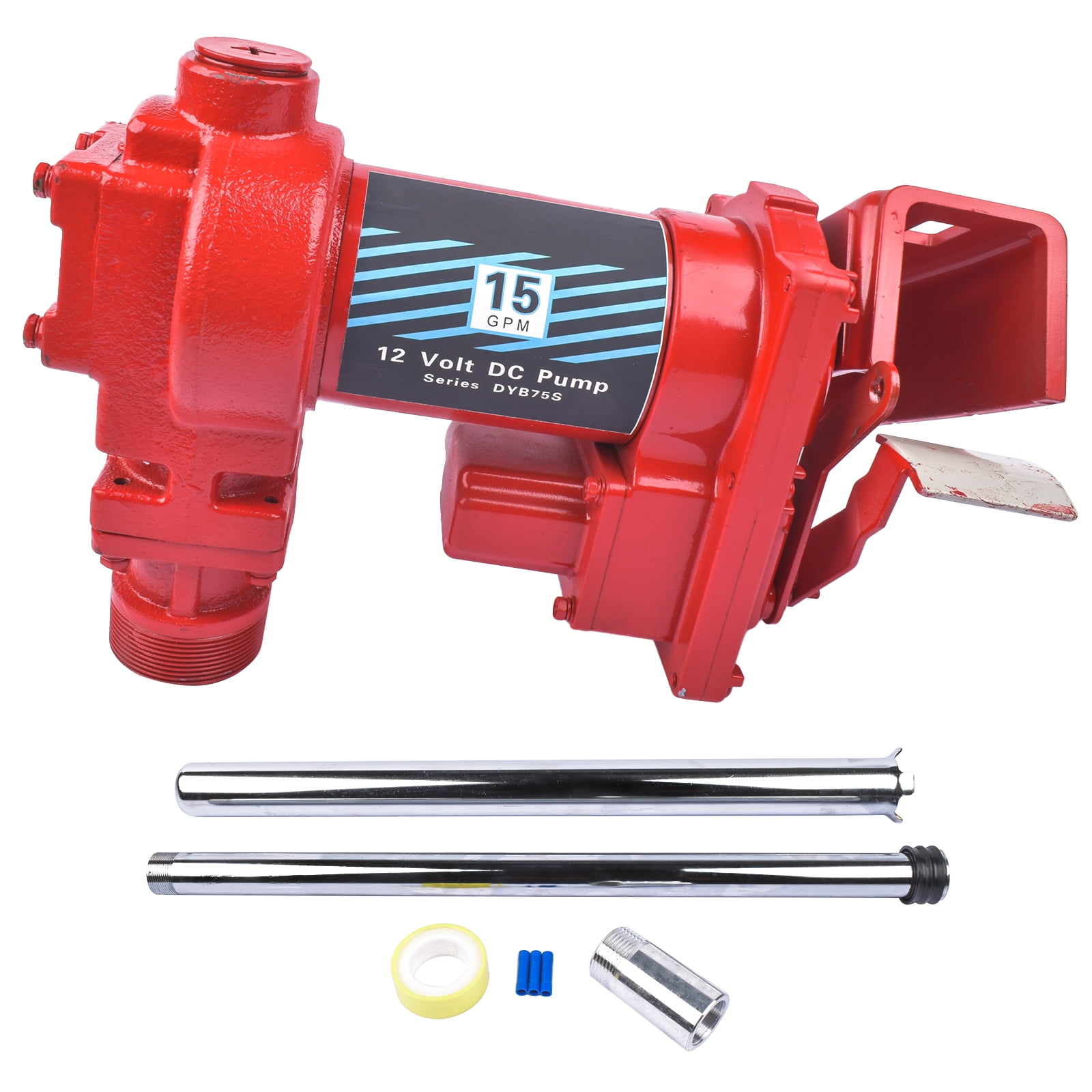 GELUOXI Red 12V 15GPM Fuel Transfer Pump for Gas Gasoline Kerosene Car ...